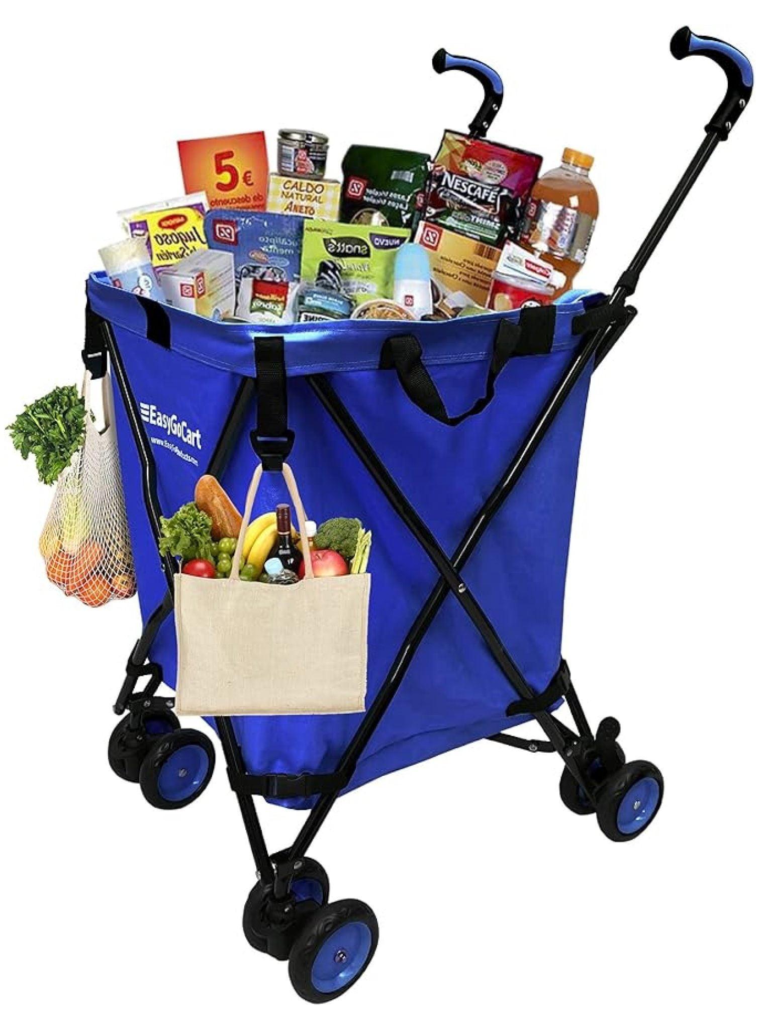 EasyGo Cart Folding Grocery Shopping and Laundry Utility Cart ...