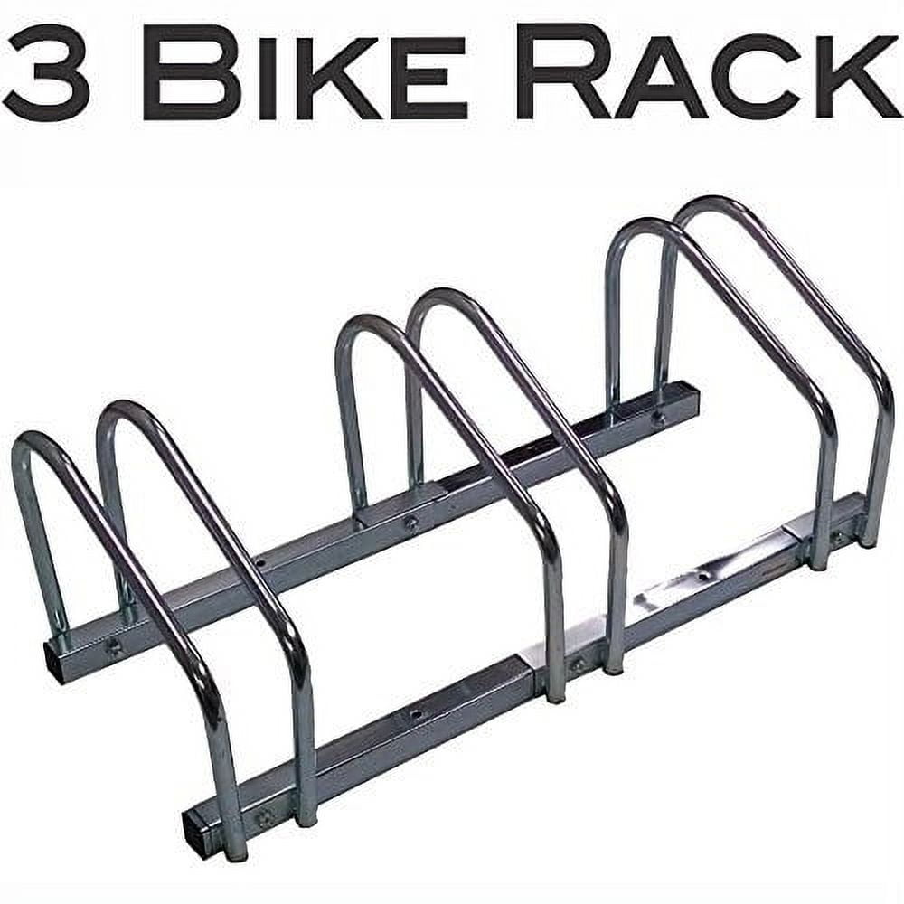 EasyGo Floor Stationary Triple Bike Wheel Rack Indoor Outdoor Bike ...