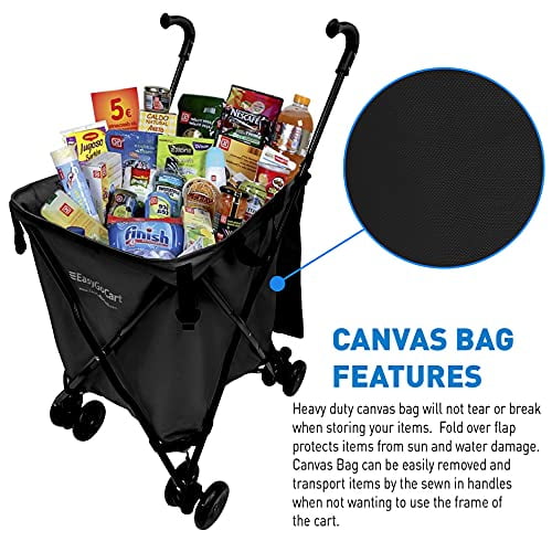 EasyGo Grocery Shopping Cart Laundry Basket Rolling Utility Cart with ...
