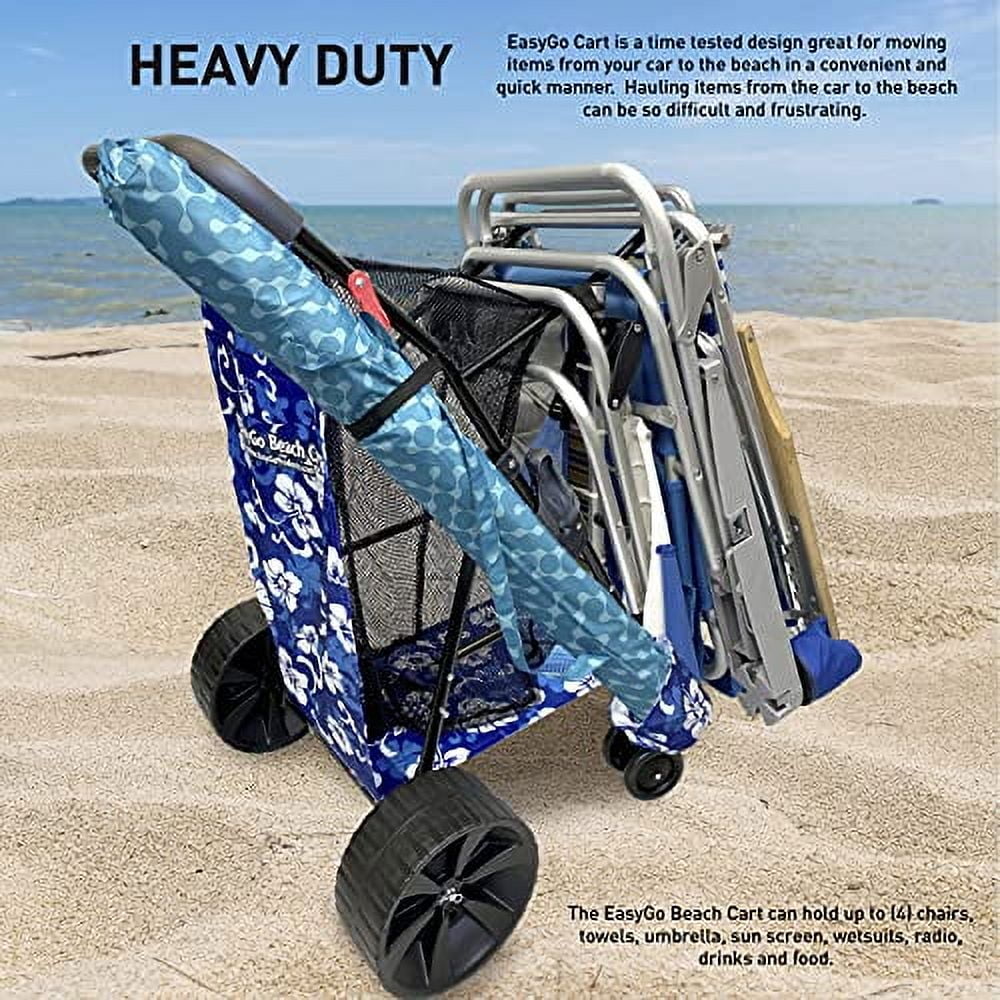 EasyGo Product Beach Cart Wagon - Heavy Duty Folding Ocean Utility Cart ...