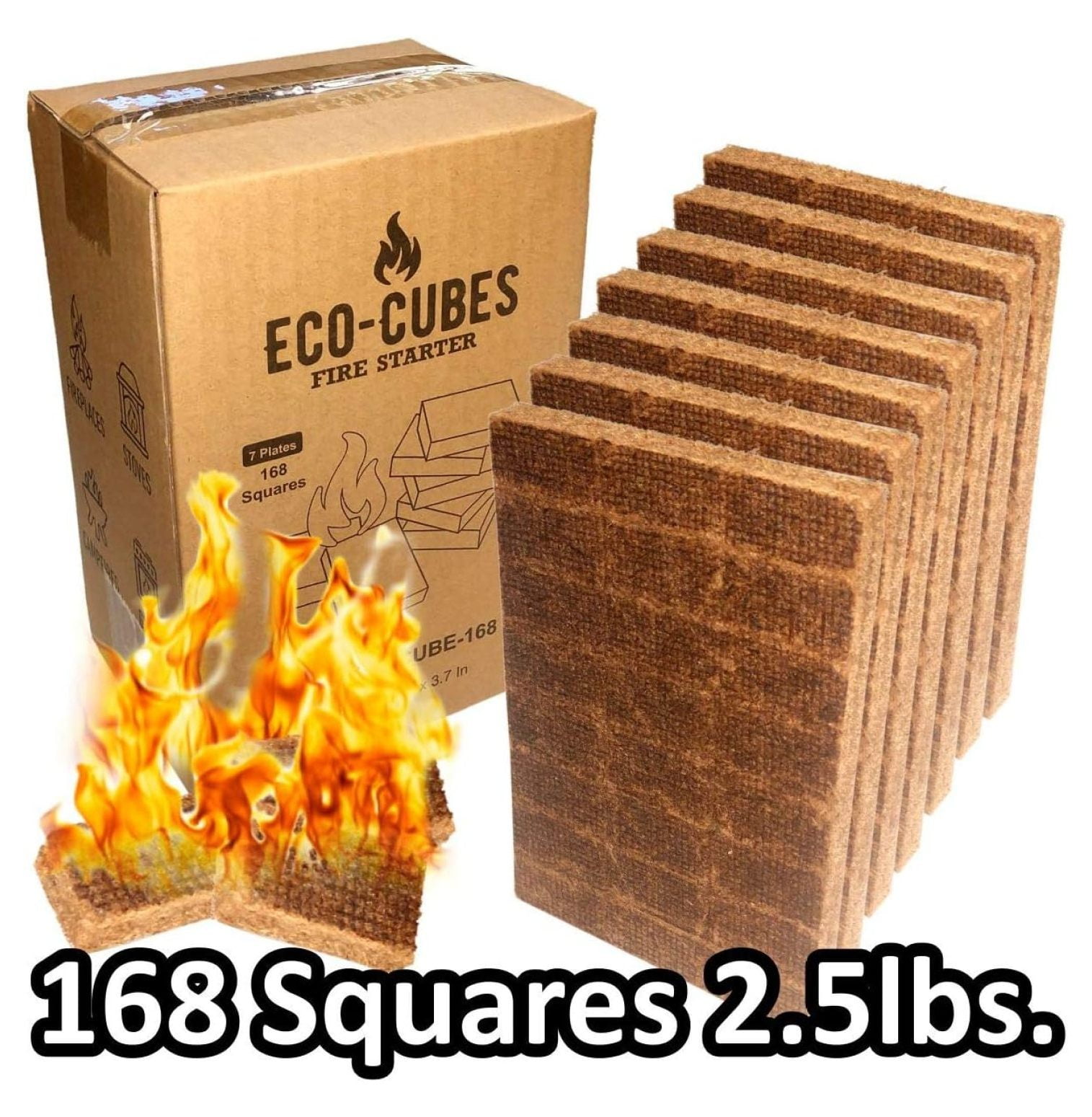 EasyGo Product Eco Cubes - Fire Starter Squares - Great Lighter for Chimney, Charcoal Grill ...