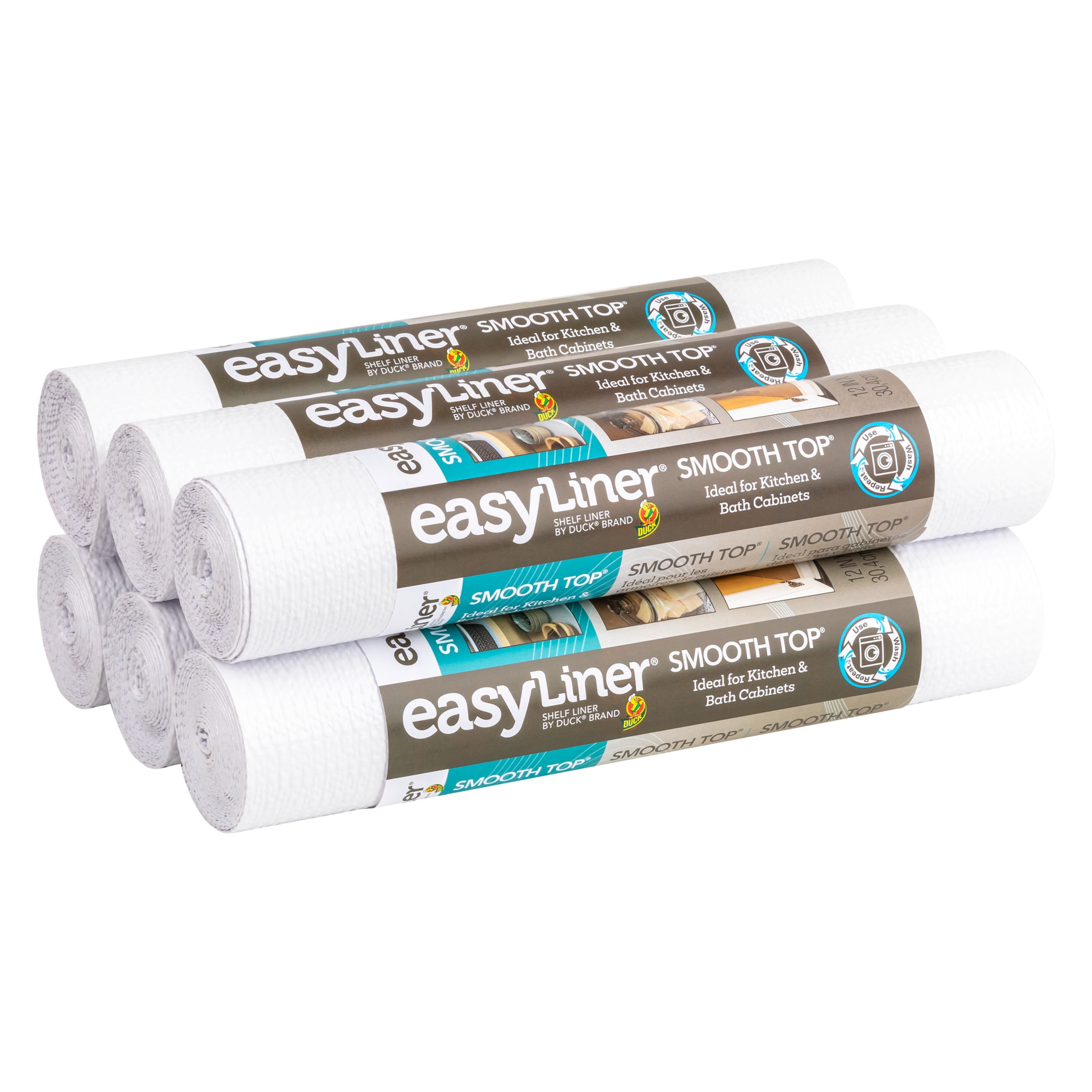 EasyLiner Smooth Top Shelf Liner, White, 12 in x 10 ft, 6 Rolls ...