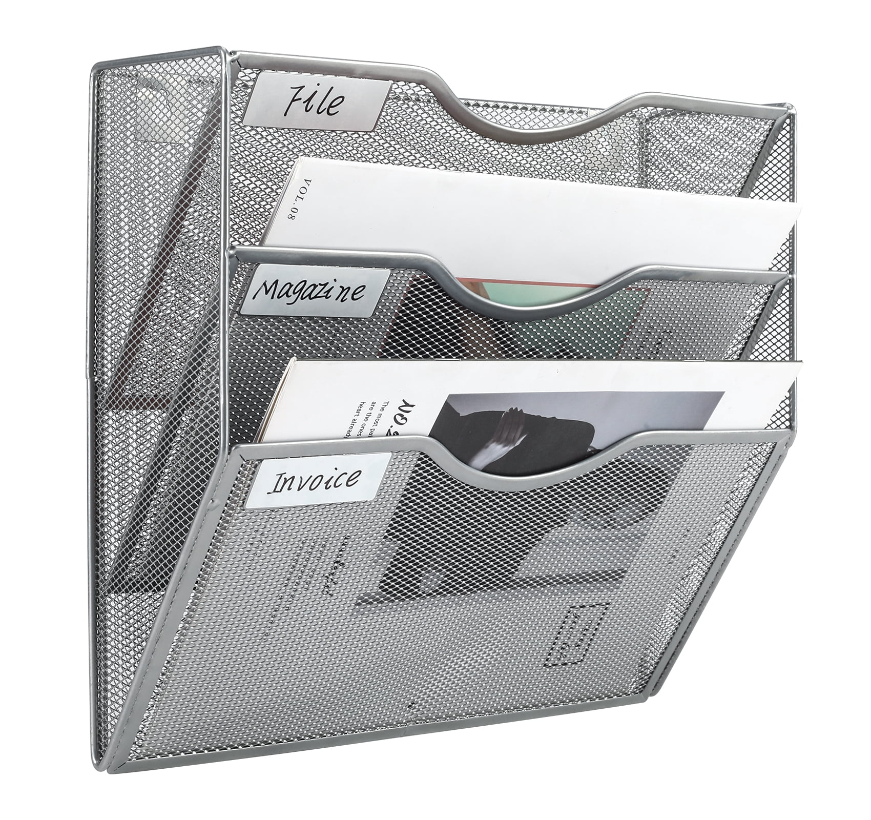 EasyPAG 3 Pocket Mesh Hanging Wall File Organizer, Wall Mounted Mail ...