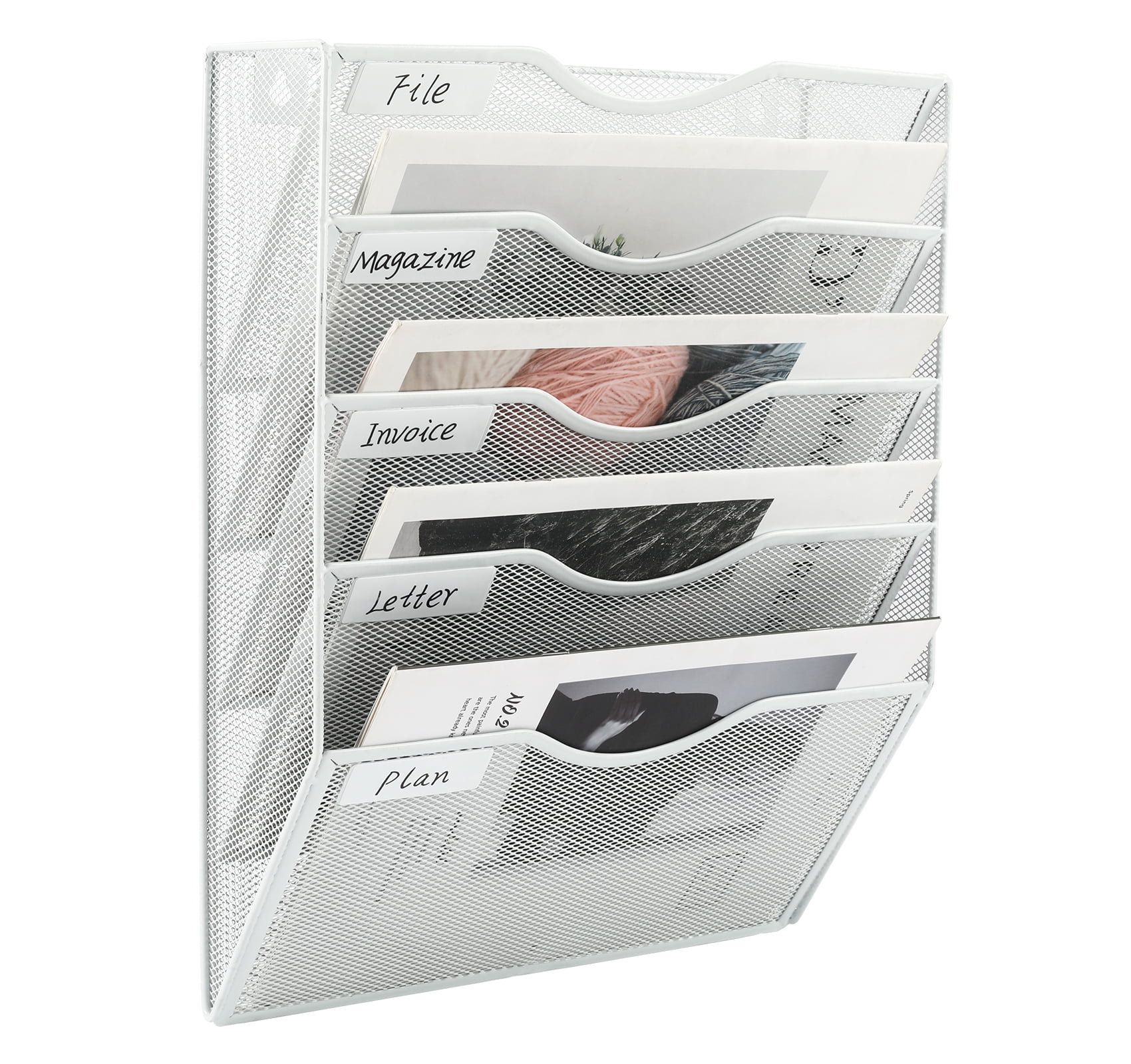 EasyPAG 5 Pocket Mesh Hanging Wall File Organizer, Wall Mounted Mail ...