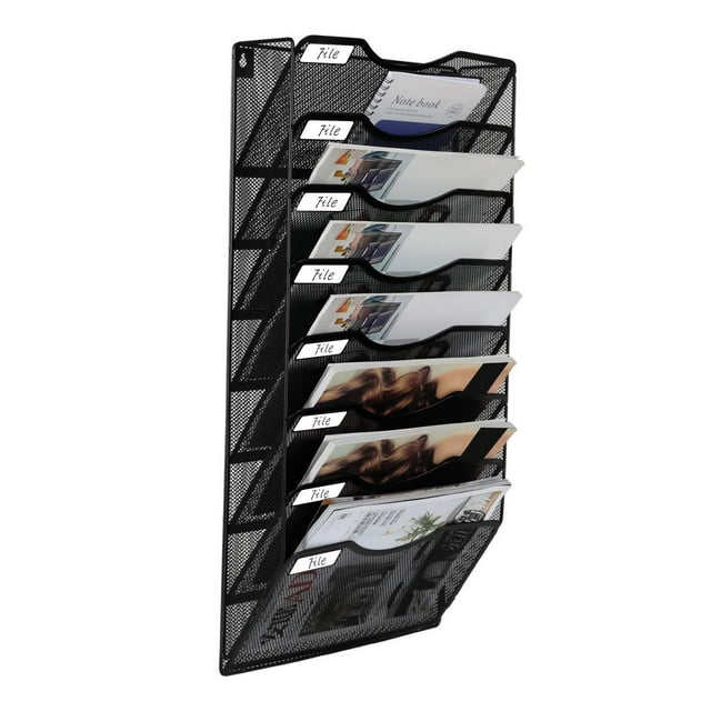 EasyPAG 8-Tier Wall File Organizer Hanging Wall File Holder for Papers ...