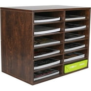 AdirOffice Wooden Adjustable Literature Organizer, 12 Compartment ...