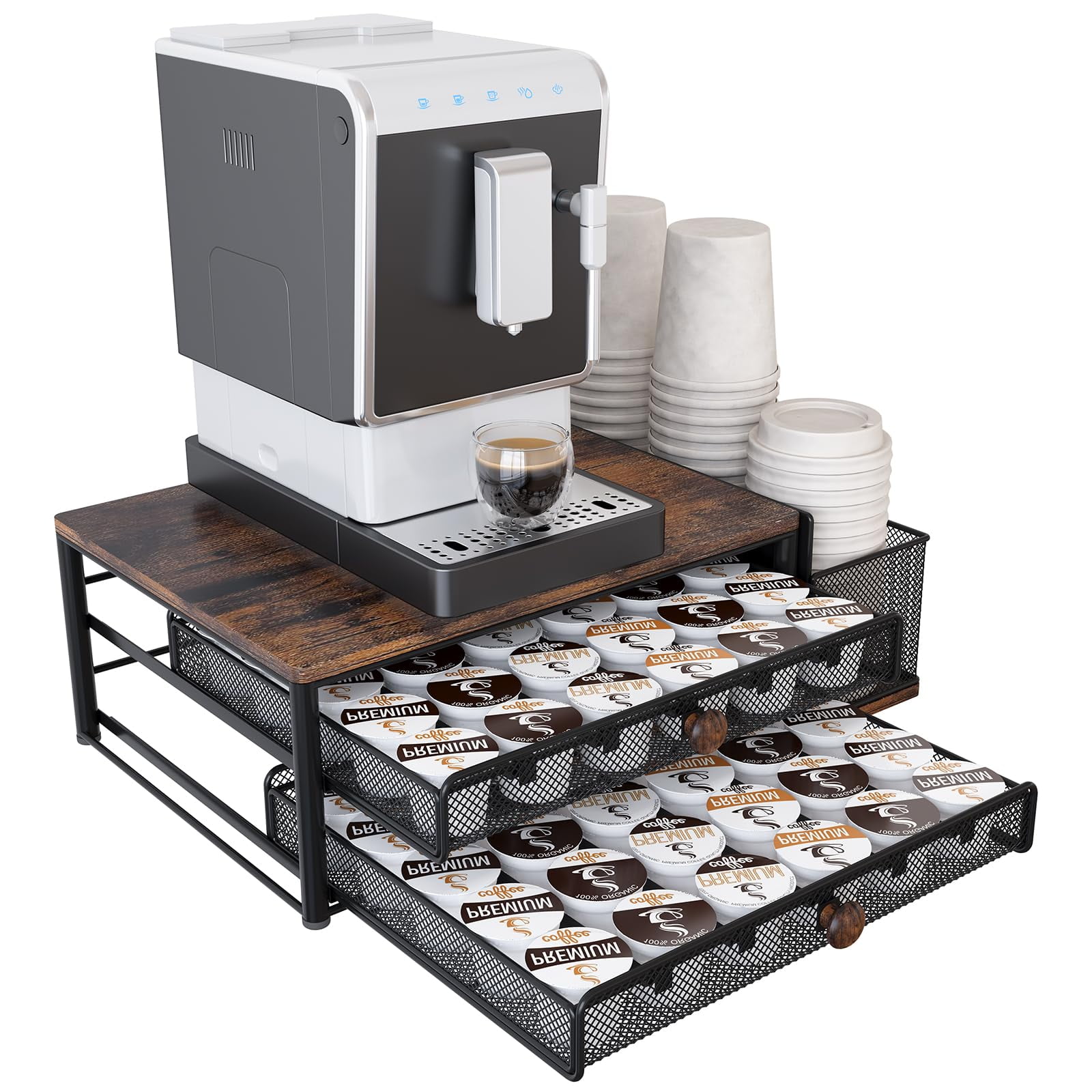 EasyPAG Cup Holder, 60 Capacity Coffee Pod Holder, Coffee Pods Drawer ...