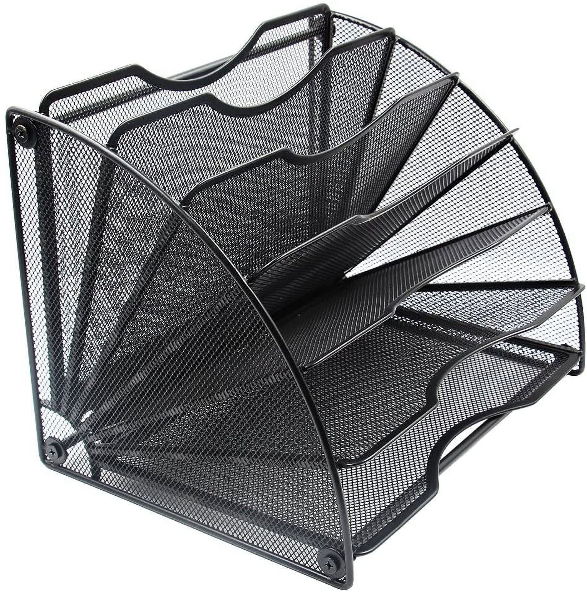 EasyPAG Fan-Shaped Mesh Desktop File Organizer, 6-Slot Vertical Paper ...