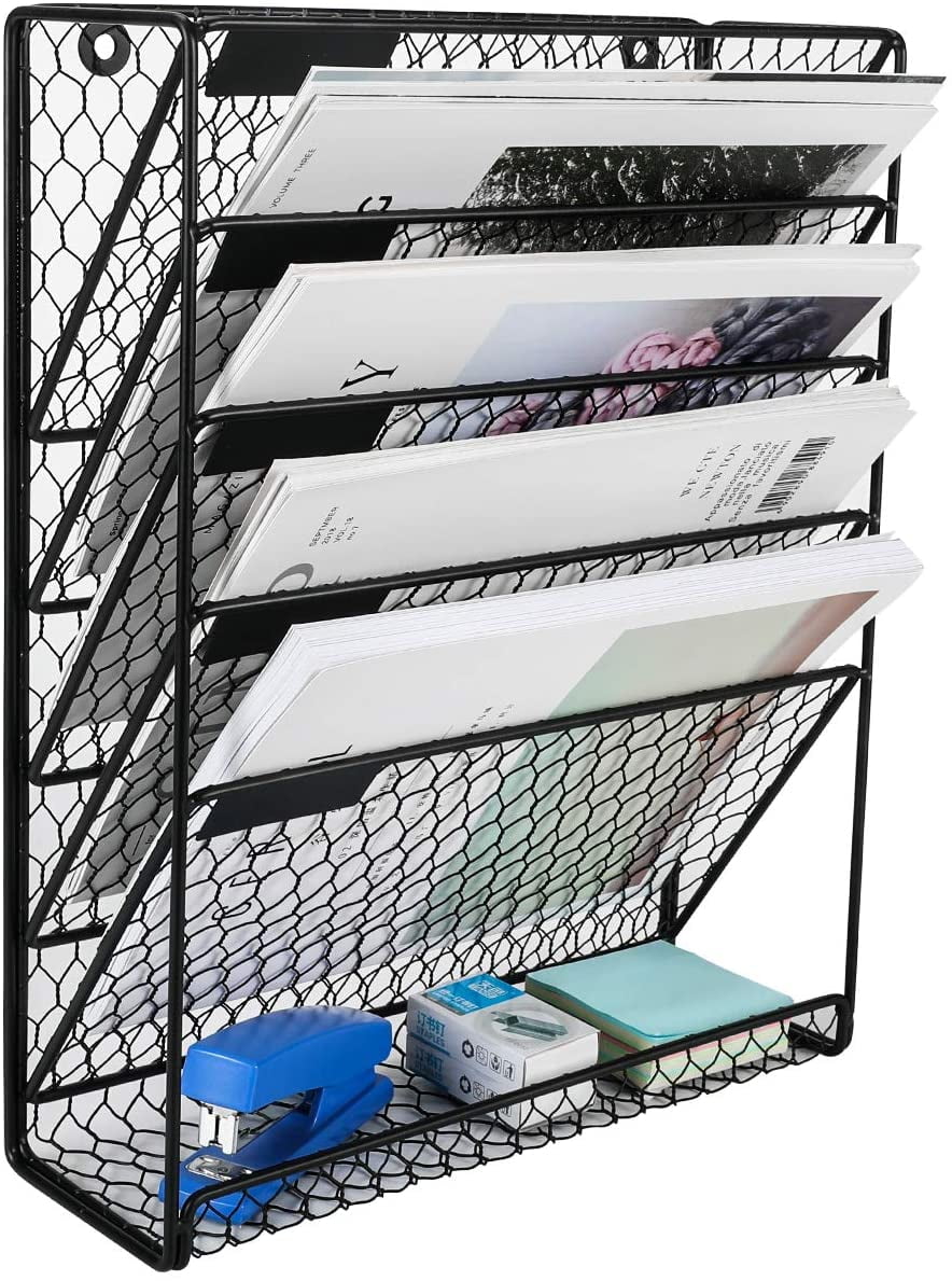 EasyPAG Hanging Wall File Holder Mail Organizer Metal Chicken Wire Wall ...