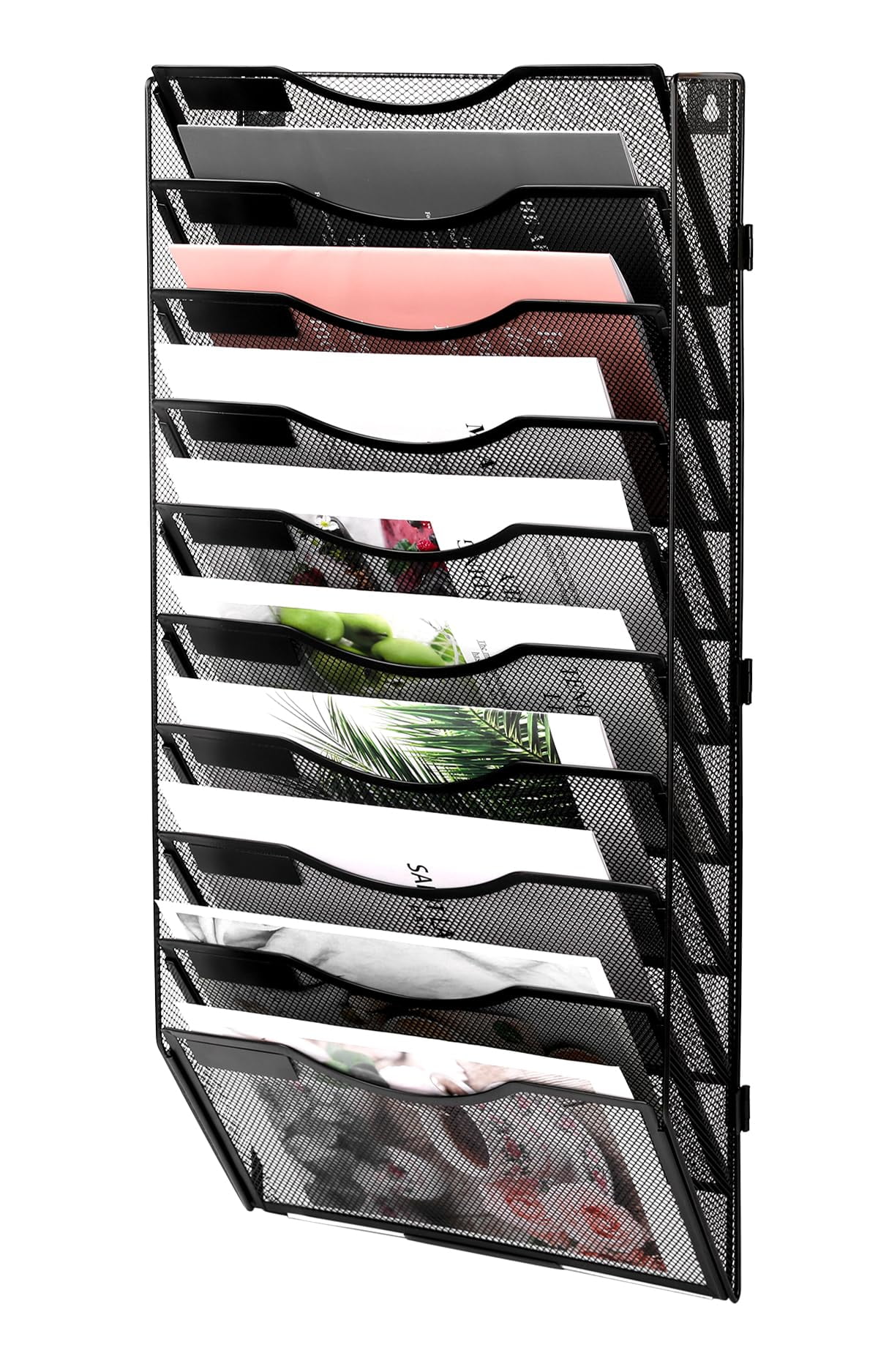 EasyPAG Mesh Wall File Holder 10 Pocket Assembly Office Hanging File ...