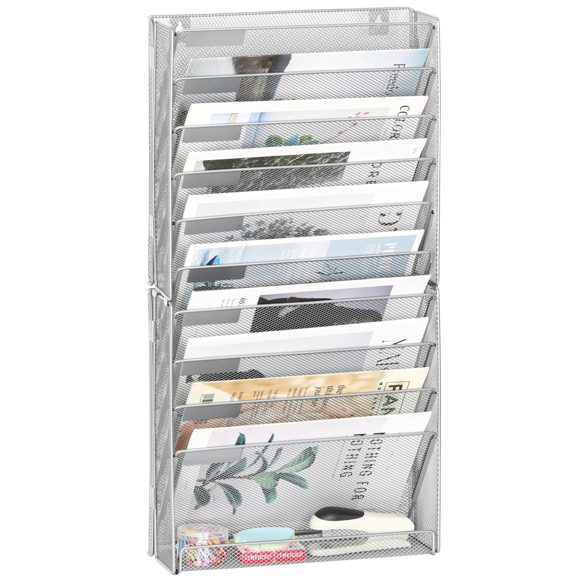 EasyPAG Office Hanging File Organizer 10 Tier Desktop / Wall Wount File ...