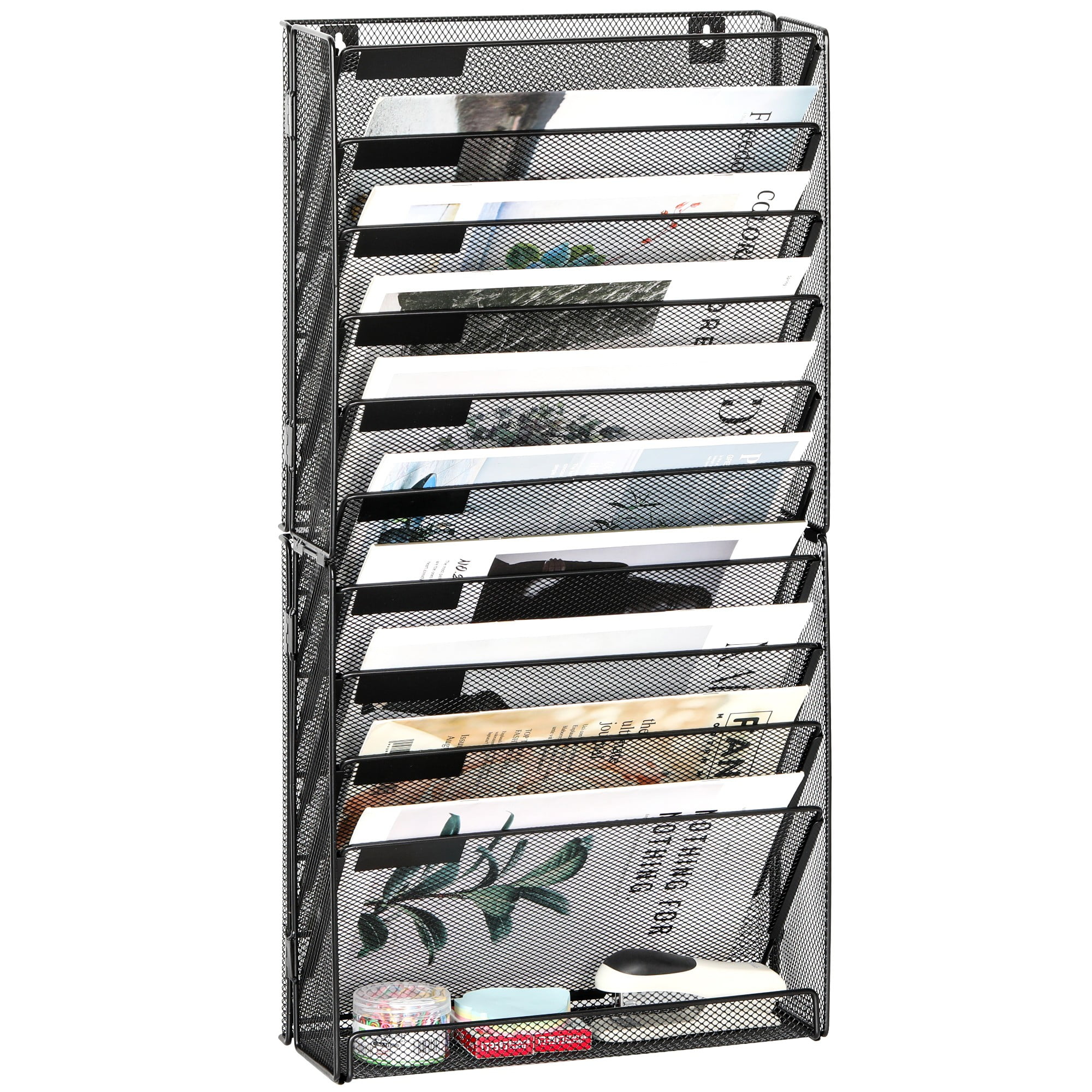 EasyPAG Office Hanging File Organizer 10 Tier Desktop / Wall Wount File ...