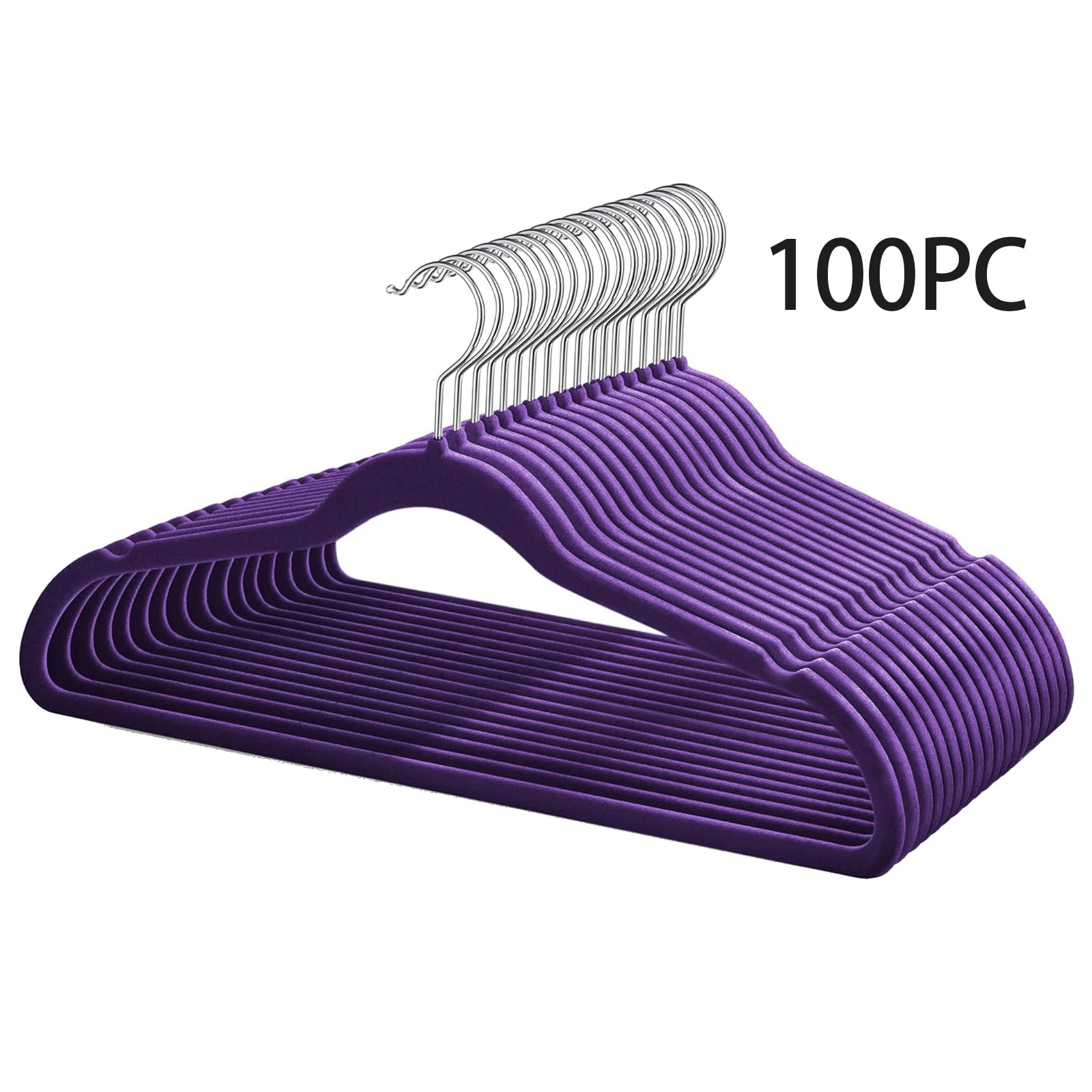 EasyPAG Velvet Hangers 100 Pack, Premium Clothes Hangers Non-Slip Felt ...