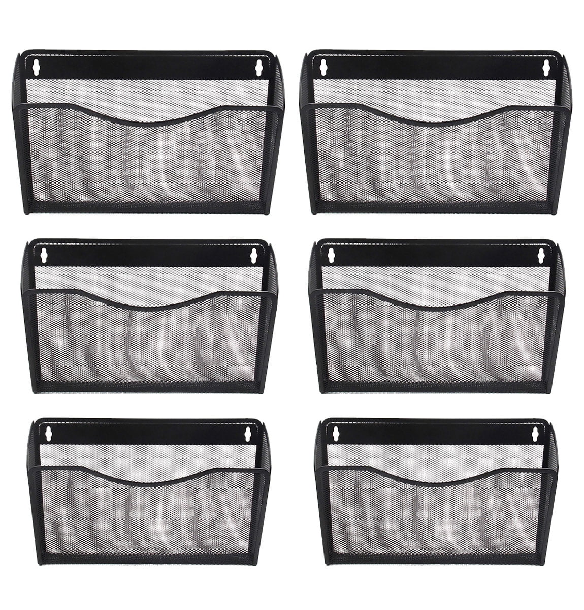EasyPAG Wall Mount File Holder Mesh 6 Pack Single Pocket Hanging File ...
