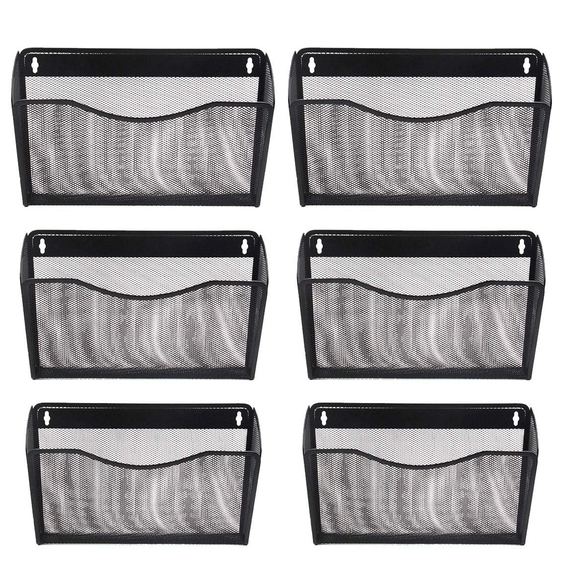 EasyPAG Wall Mount File Holder Mesh 6 Pack Single Pocket Hanging File ...