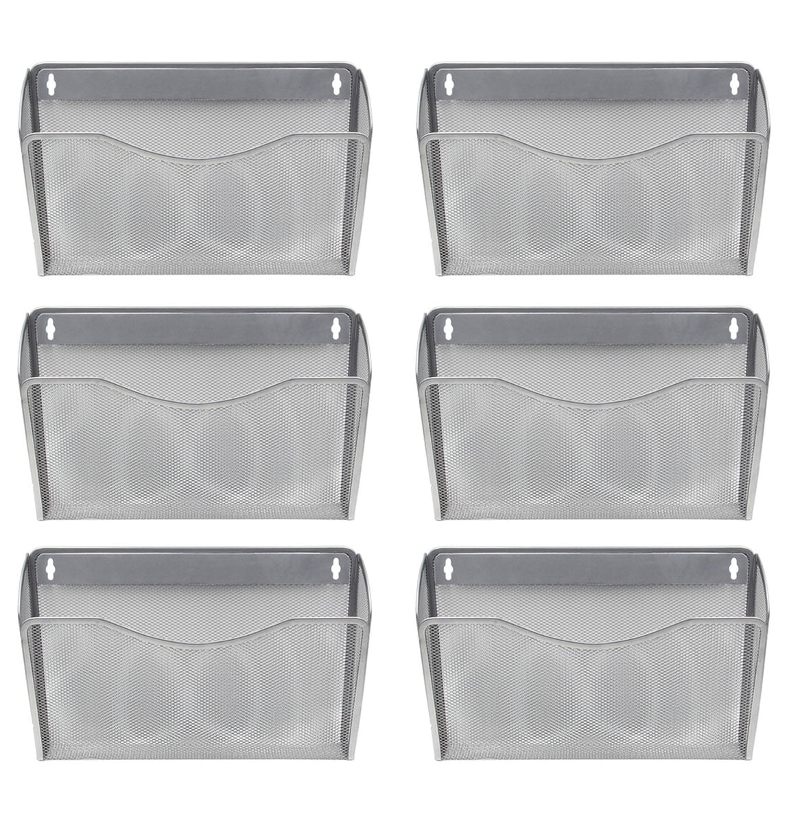 EasyPAG Wall Mount File Holder Mesh 6 Pack Single Pocket Hanging File ...