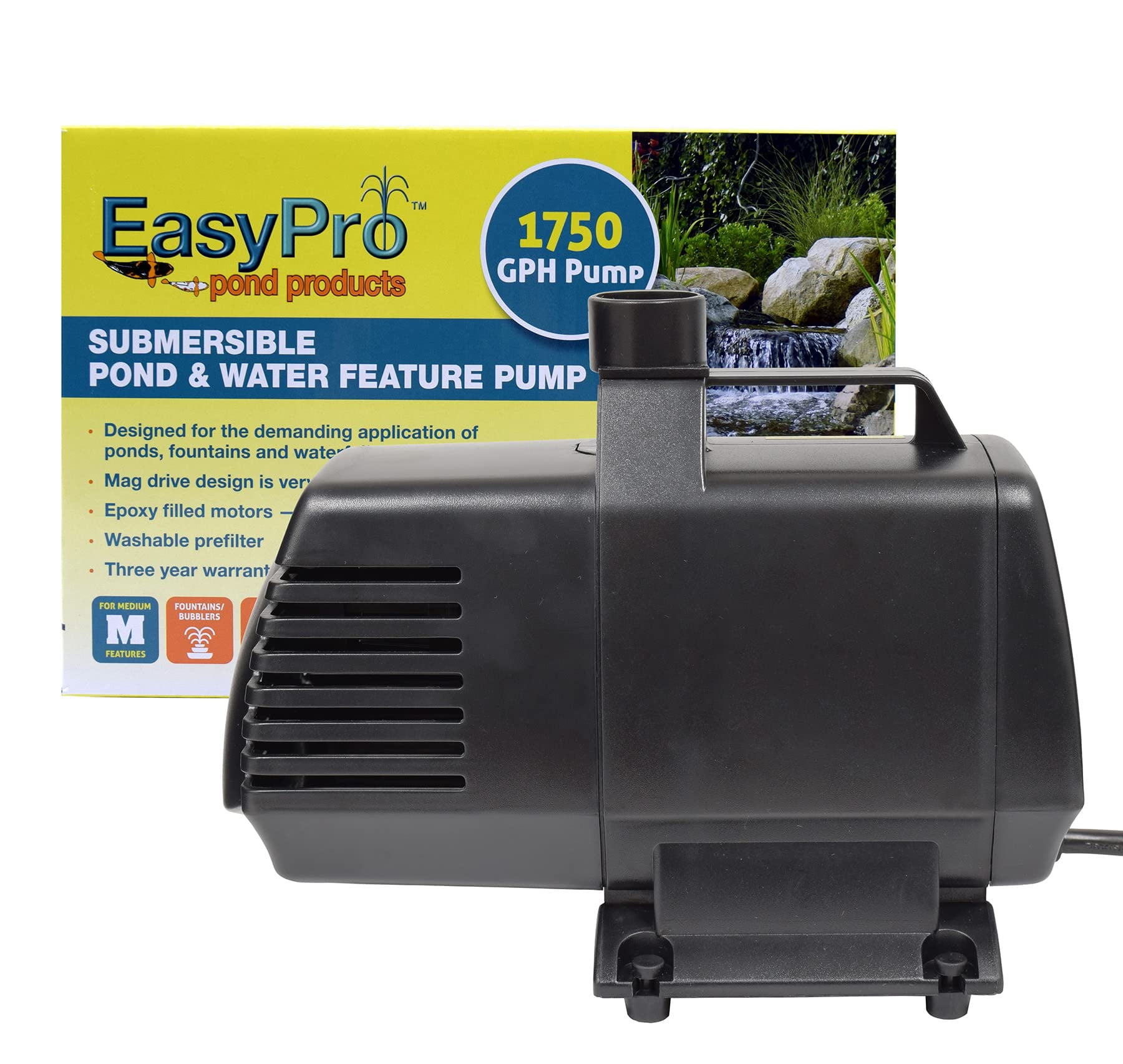 EasyPro EP1750 Submersible Mag Drive Pump For Ponds, Waterfalls ...