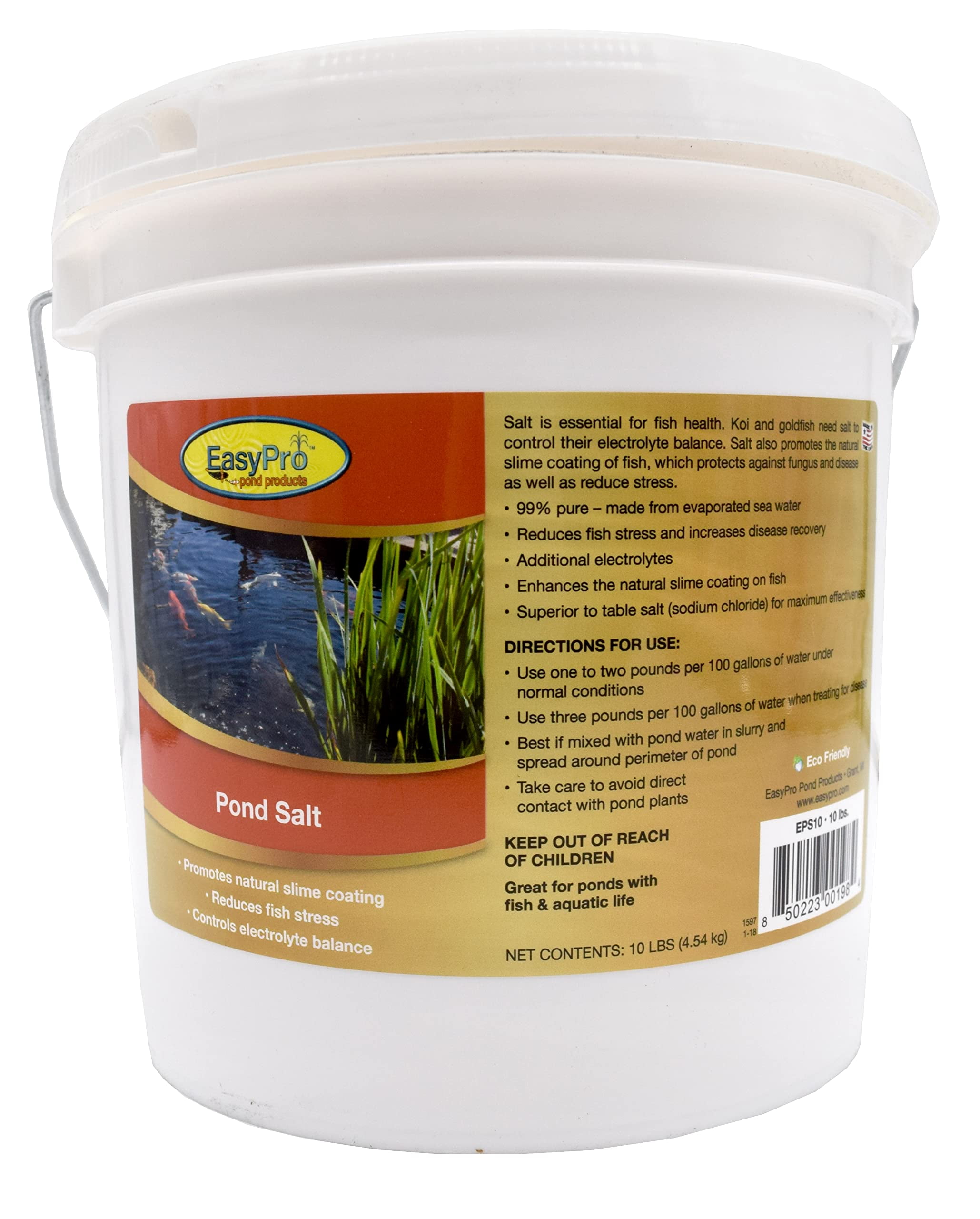 EasyPro EPS10 Pond Salt - 10 lb Pail - Initial Dose1-3 lbs per 100 ...