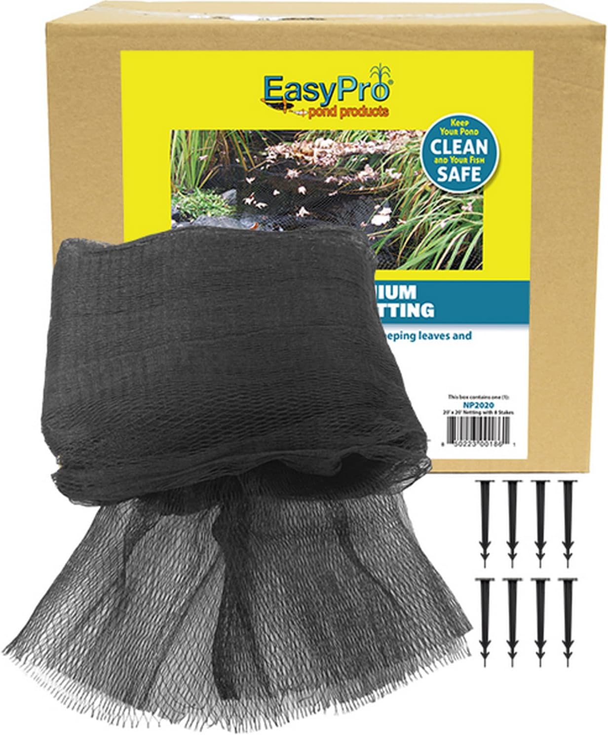 EasyPro NP2020 3/4“ Premium Pond Cover Netting | 20’ x 20’ | Sturdy Net ...