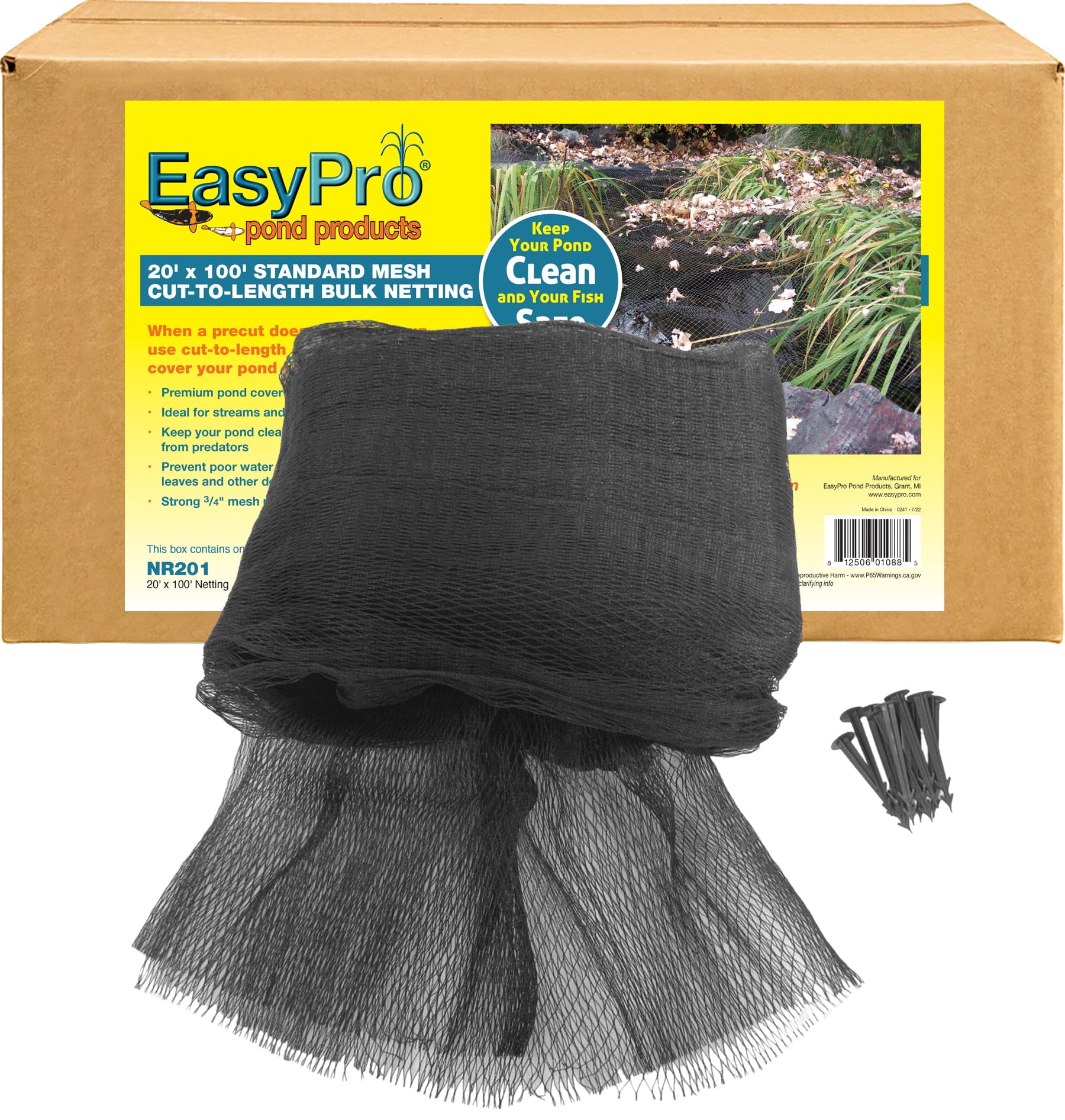 EasyPro NR201 3/4" Premium Pond Cover Polyethylene Woven Netting / 20 ...