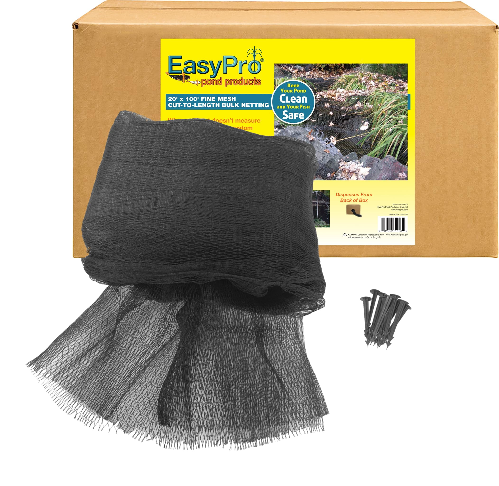 EasyPro NR201F 3/8" Premium Pond Cover Polyethylene Woven Netting / 20 ...
