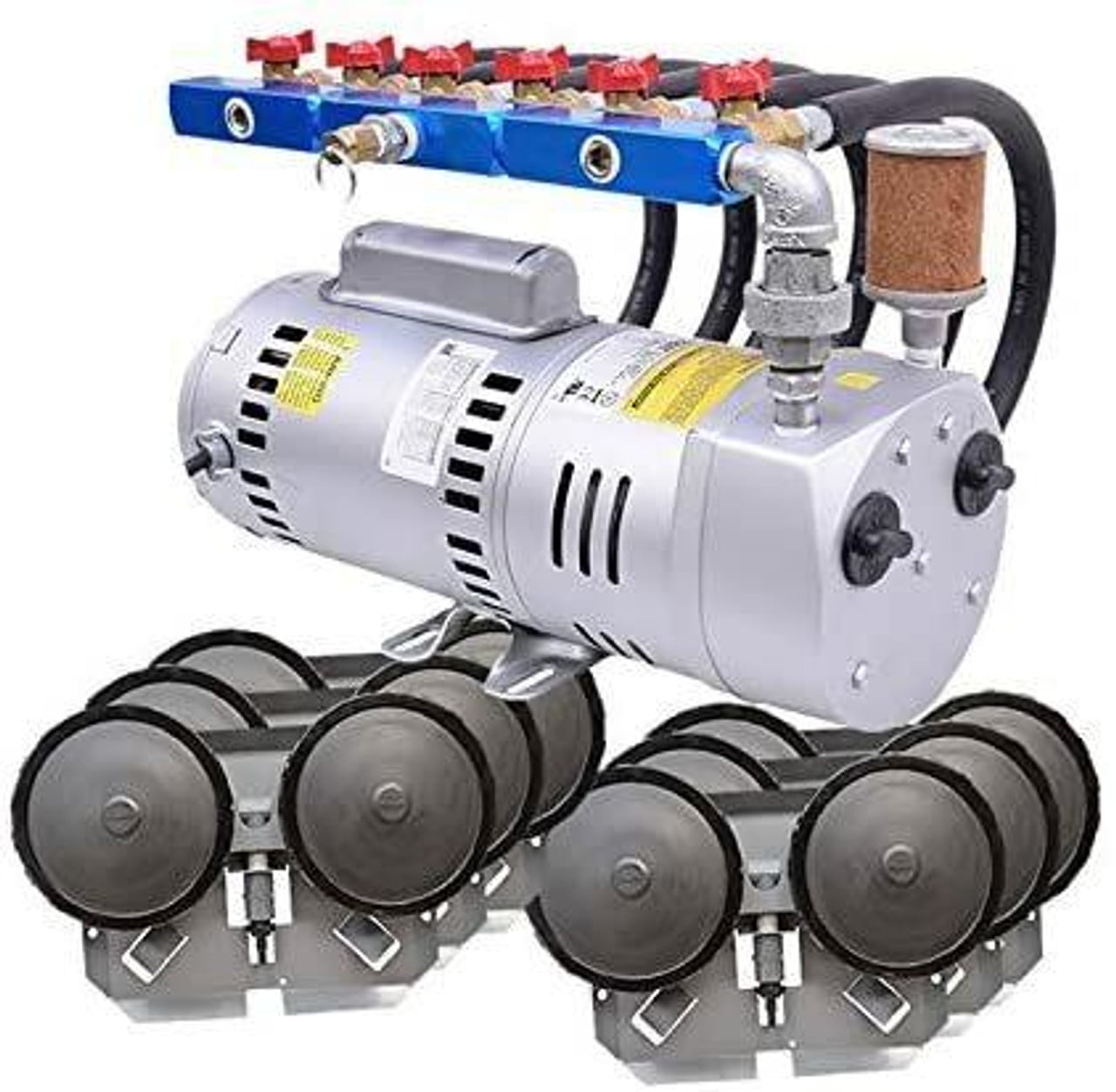 EasyPro PA100WLD Rotary Vane Aeration System - 1 HP WITH six 100' x1/2 ...