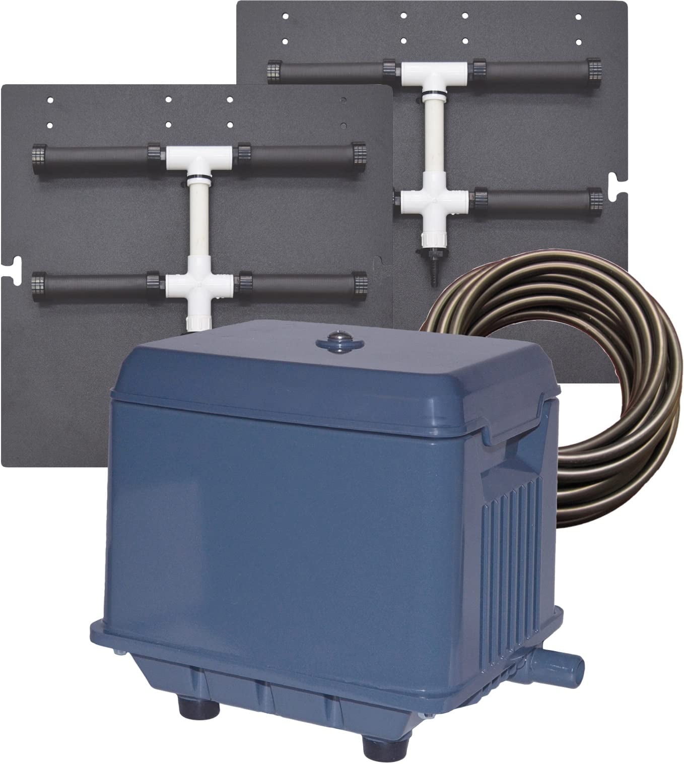 EasyPro PA8SWN Shallow Pond Aeration Kit for Ponds up to 7' Deep/Dual ...