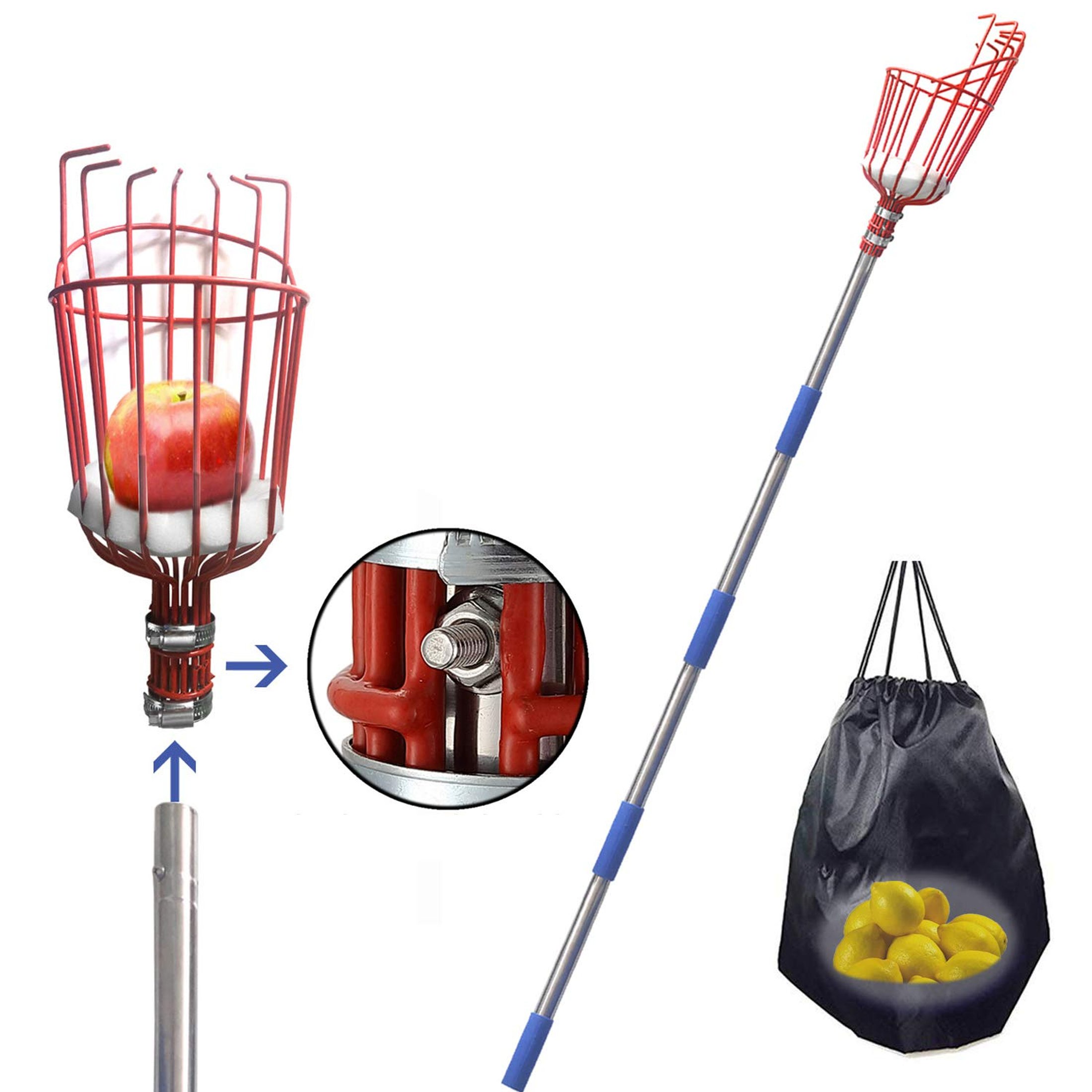 EasyReach Fruit Picker Pro 10FT Stainless Steel Tool - Walmart.com