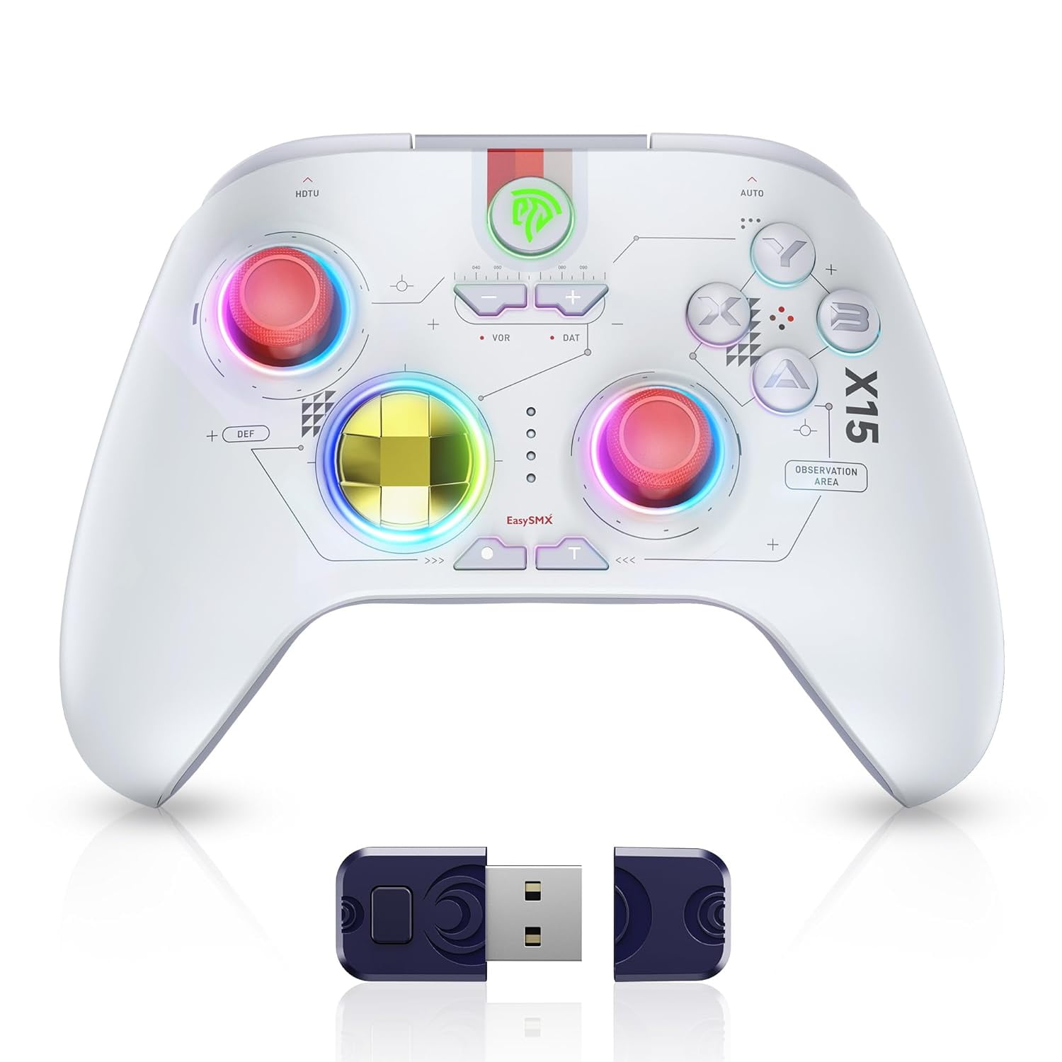 EasySMX X15 Wireless Bluetooth Game Controller, Hall Effect Joysticks ...