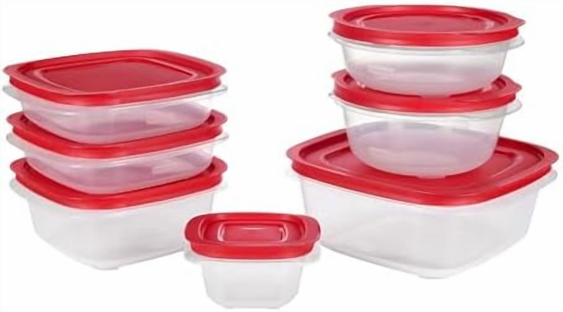 EasyStore Square and Round Containers, 14-Piece Set, Food Storage ...