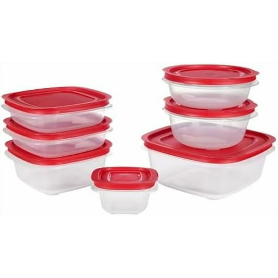 EasyStore Square and Round Containers, 14-Piece Set, Food Storage ...
