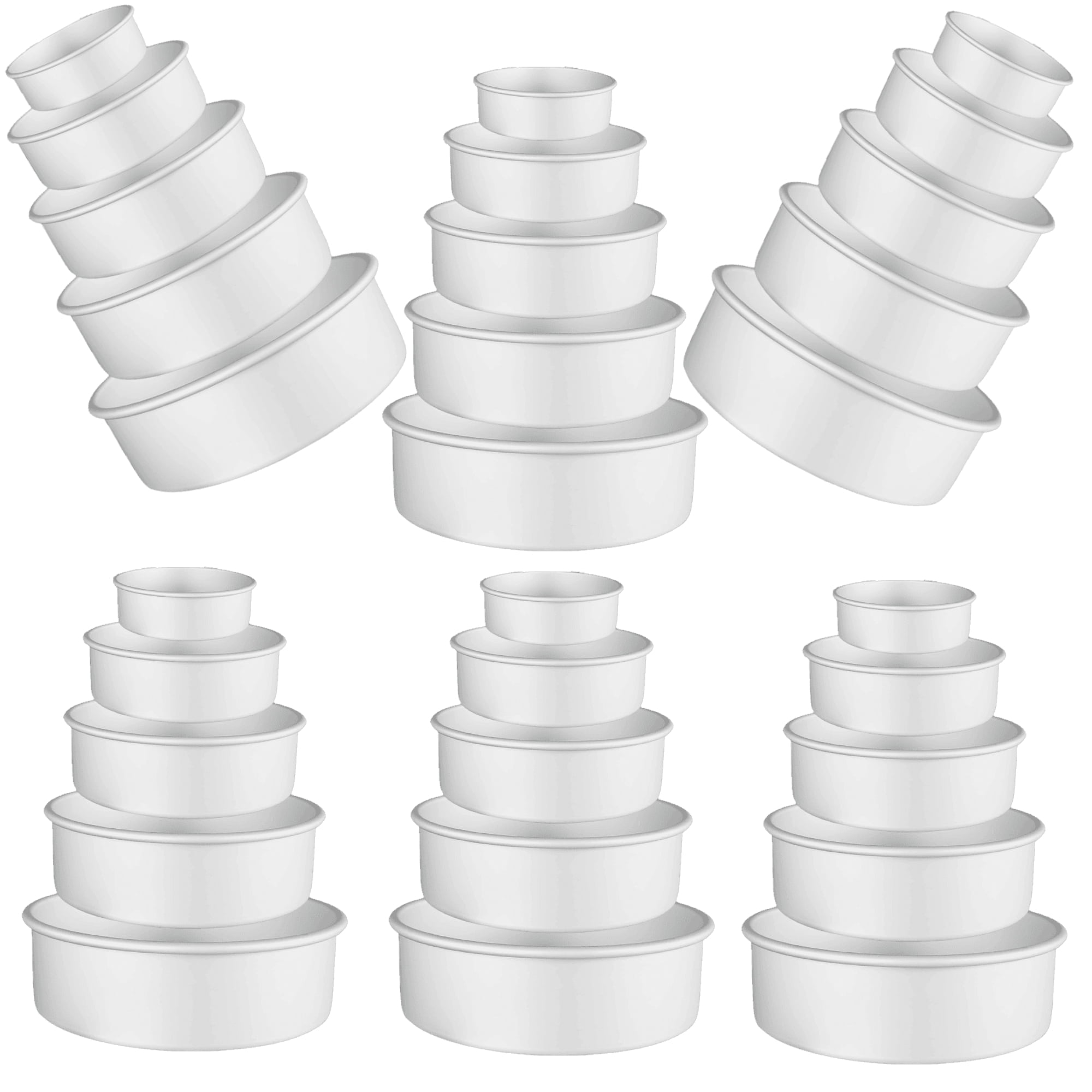 EasySweetz Round Cake Pan - 5 Pcs Set - Anodized Aluminum Cake Pan Set ...