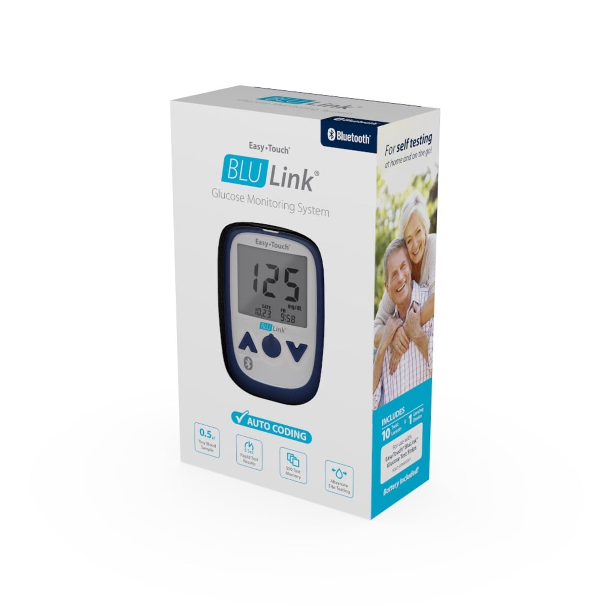EasyTouch BluLink Glucose Monitoring System White Blue 849001 HSA/FSA ...