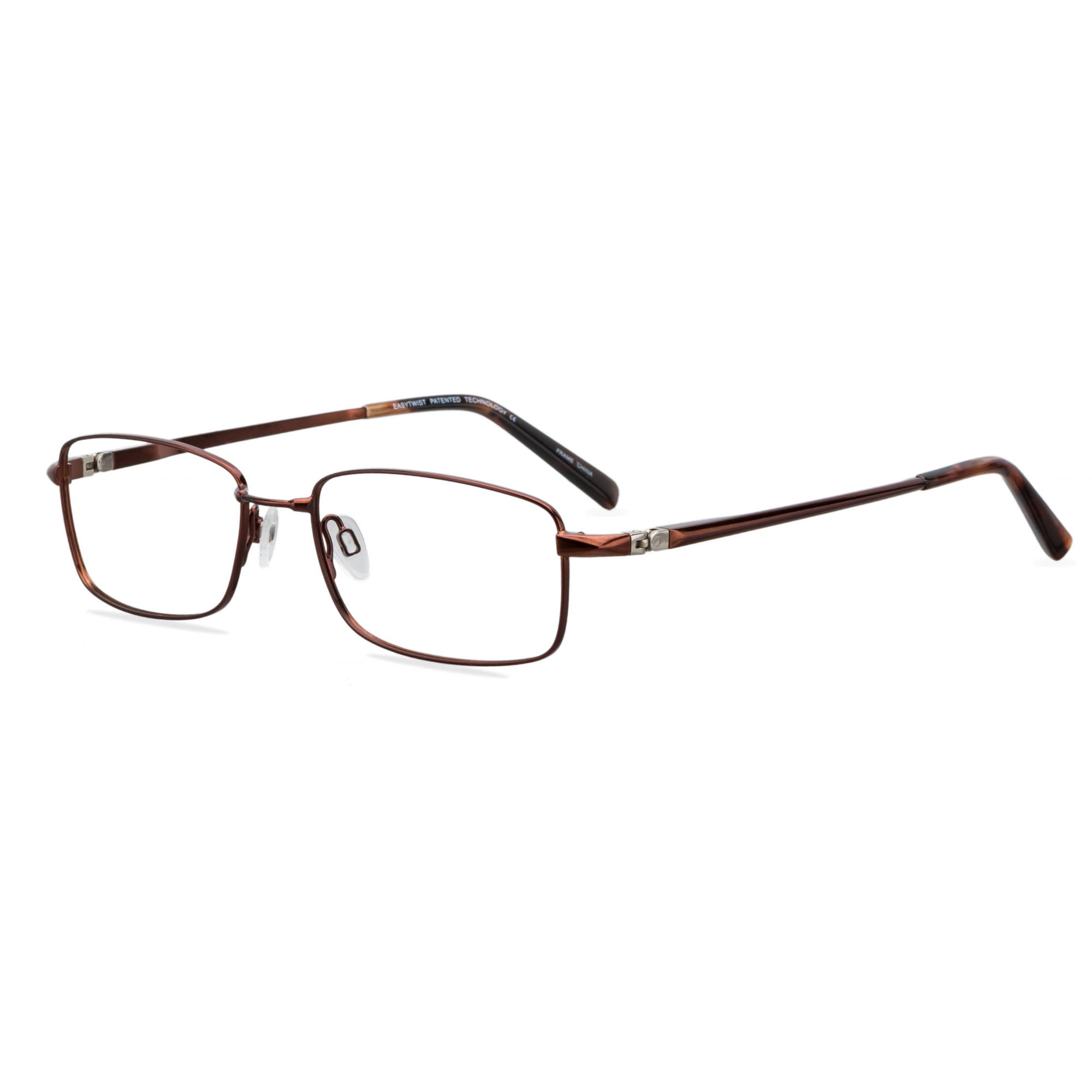 EasyTwist TurboFlex Men's Full Rim Eyeglasses, ET872, Brown, 53-17-140 ...