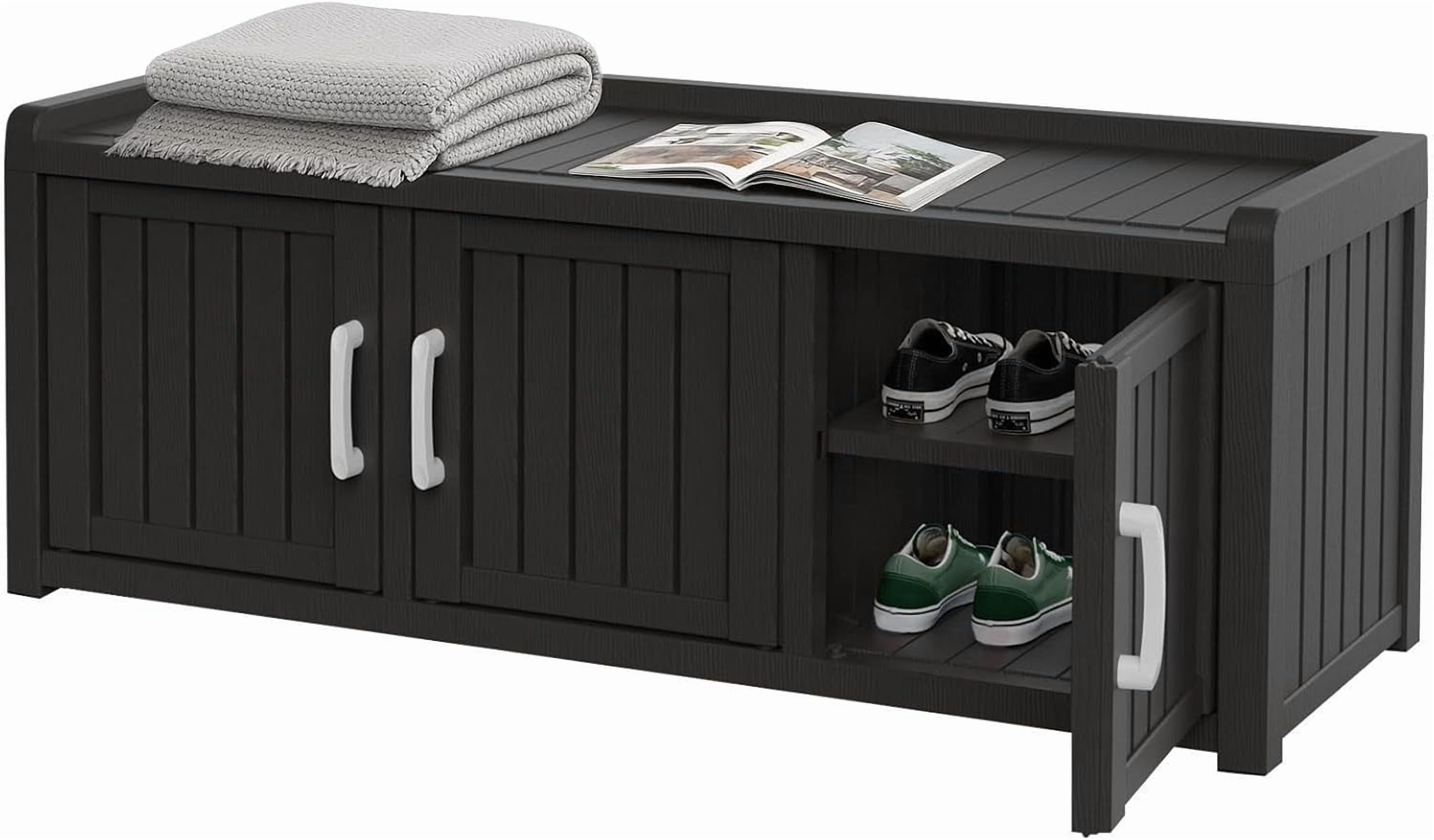 EasyUp Shoe Bench Entryway, Waterproof Resin Shoe Cabinet,Outdoor Shoes ...