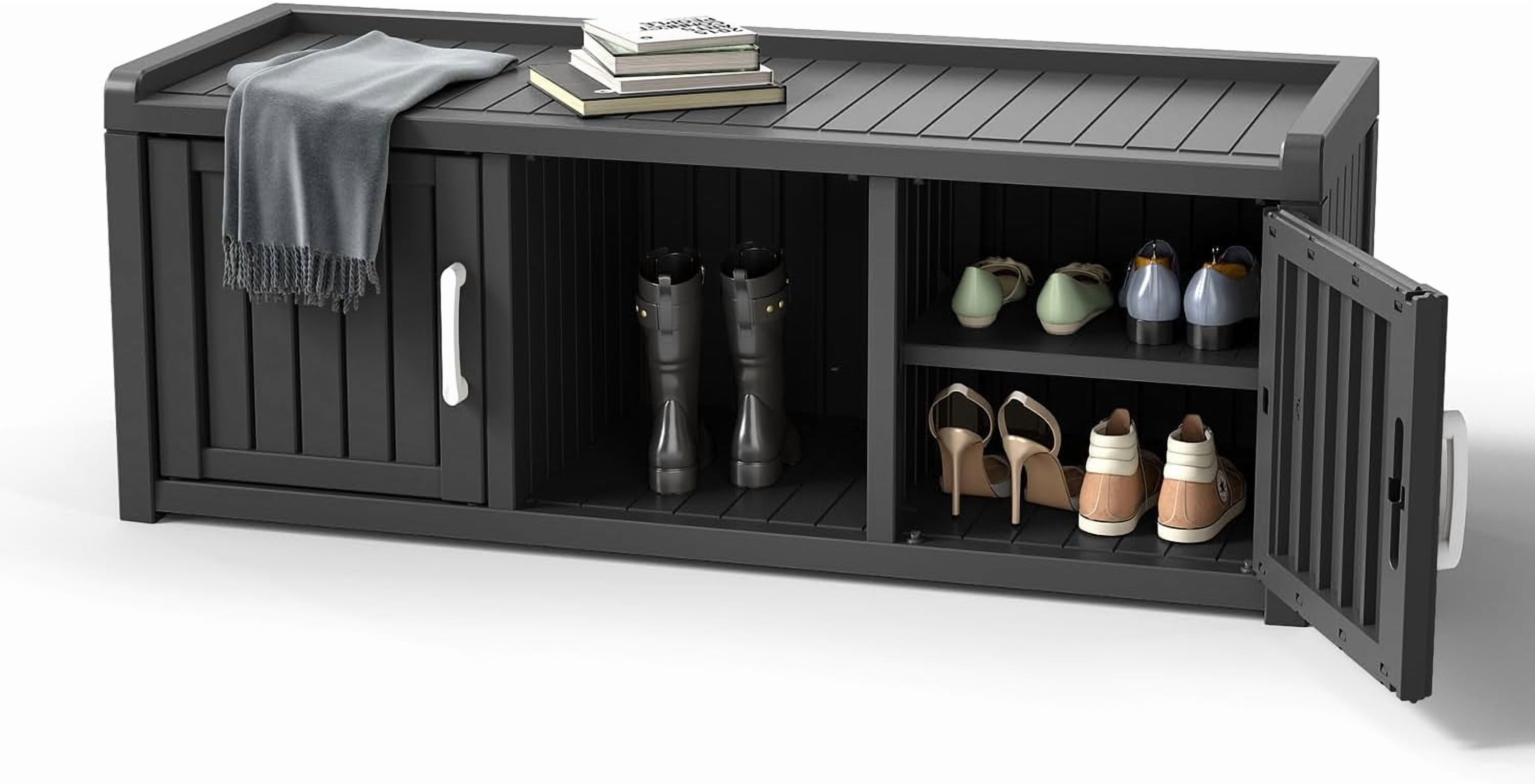 EasyUp Shoe Bench Waterproof,Resin Shoe Cabinet,Outdoor Storage ...