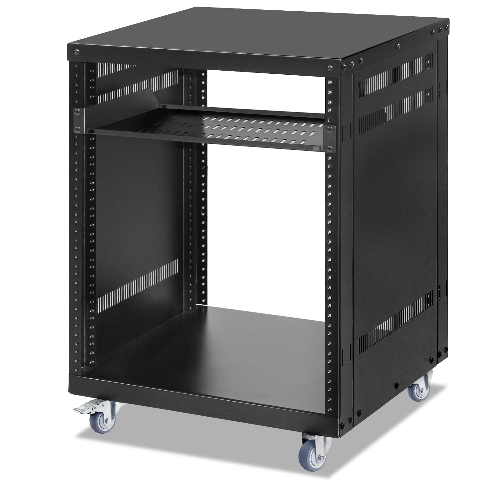 EasyVibe 12U Open Frame Server Rack with Casters, 12U Network Cabinet ...