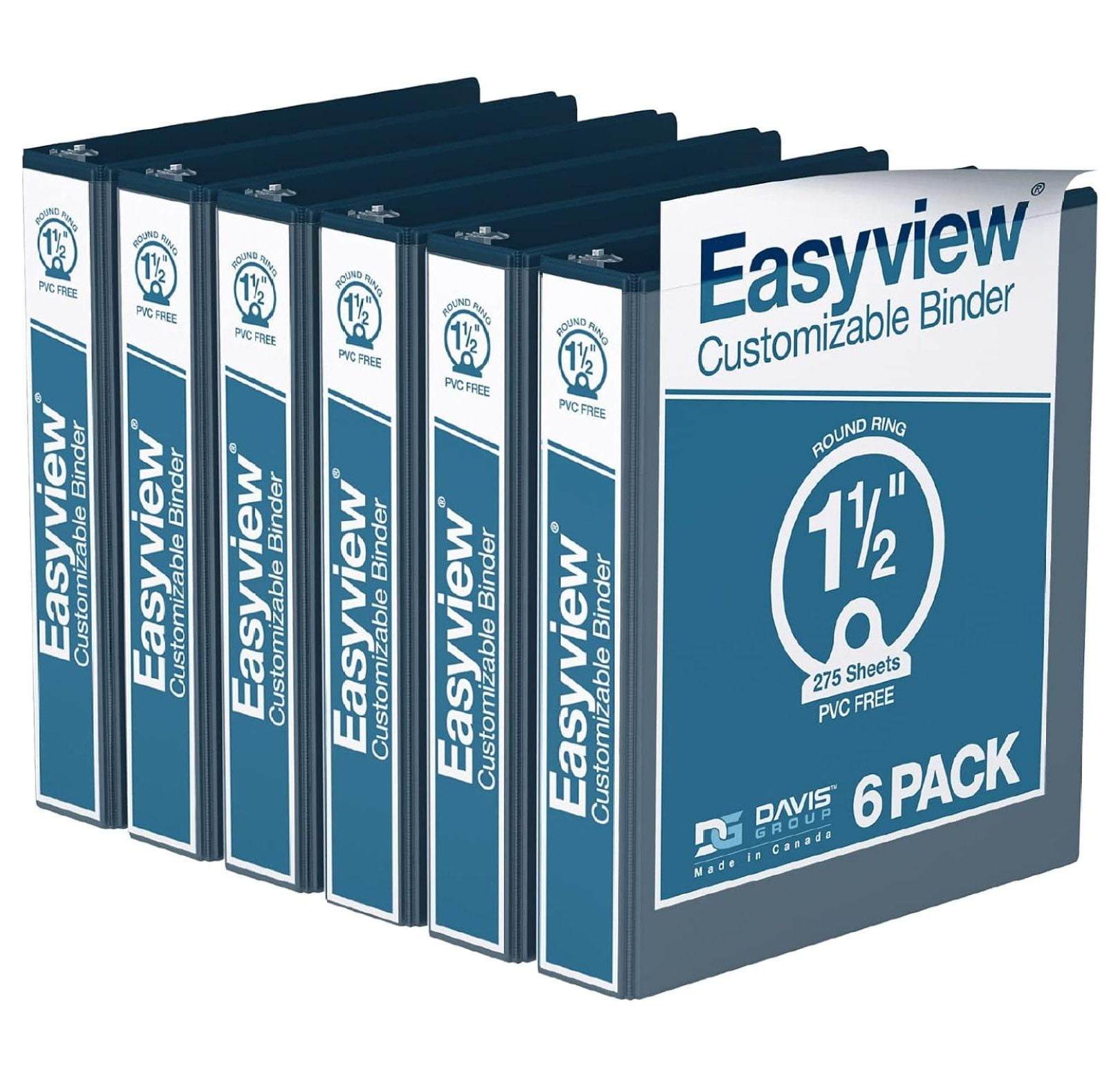 EasyView Premium 1.5-Inch Binders with Clear-View Covers, 3-Ring ...