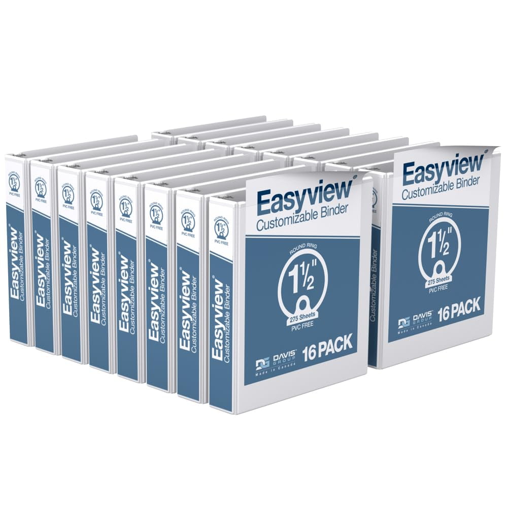EasyView Premium 1.5-Inch Binders with Clear-View Covers, 3-Ring ...