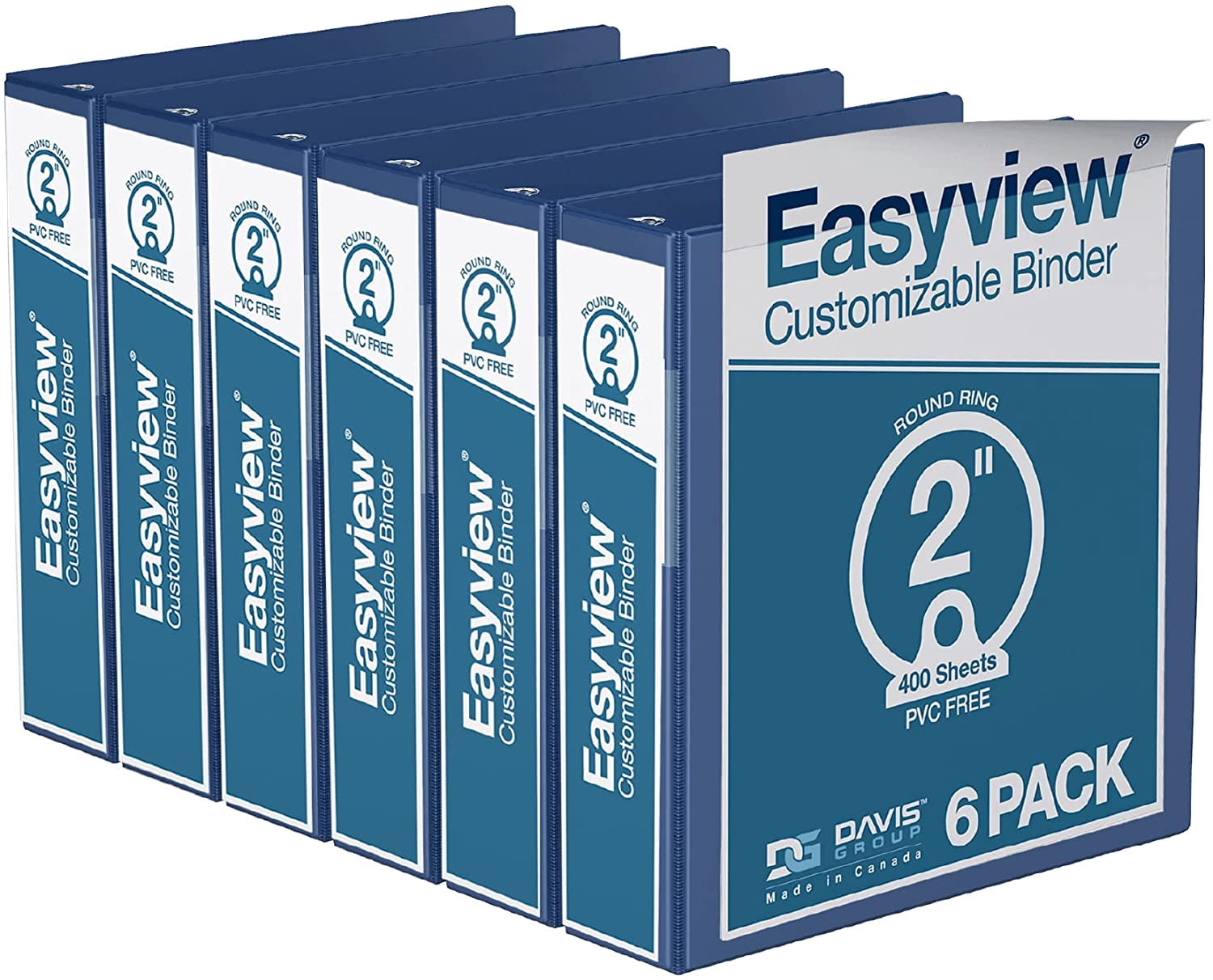 EasyView Premium 1-Inch Binders with Clear-View Covers, 3-Ring Binders ...