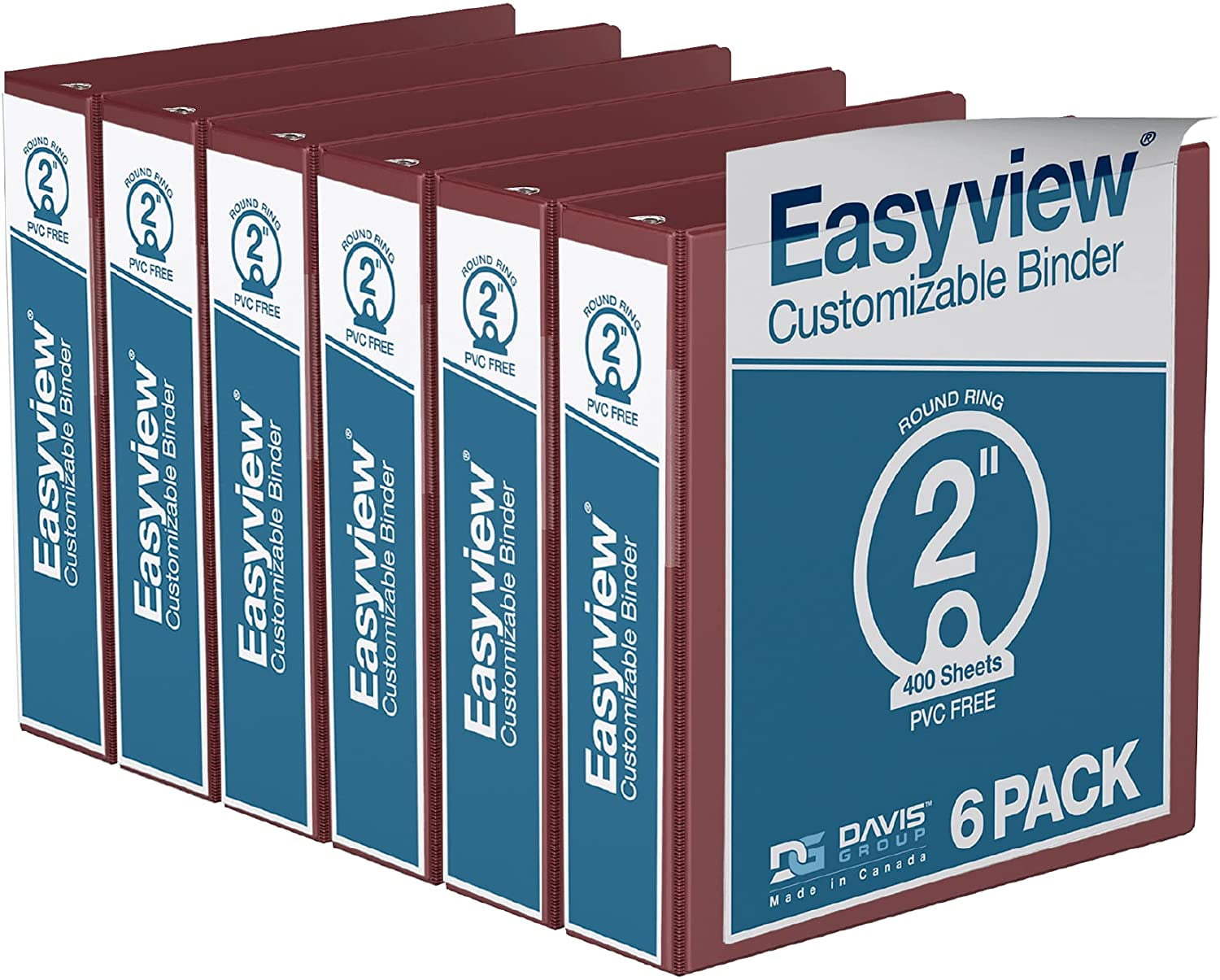 EasyView Premium 1-Inch Binders with Clear-View Covers, 3-Ring Binders ...