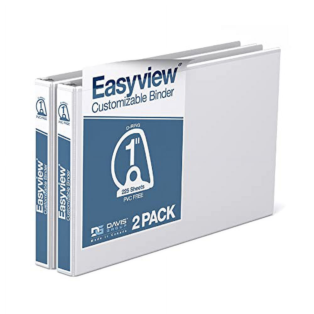 EasyView Premium 1-Inch D-Ring Binders with Clear-View Covers ...