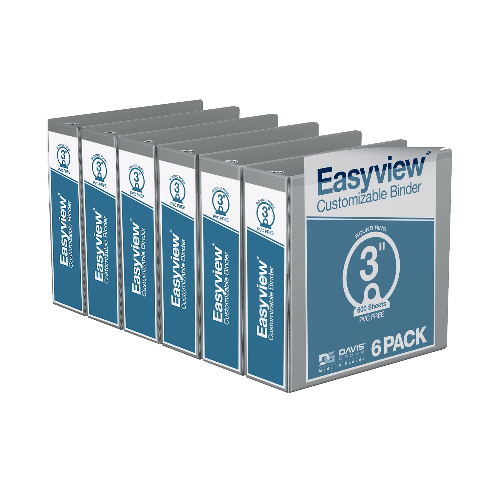 EasyView Premium 3-Inch Binders with Clear-View Covers Customizable ...