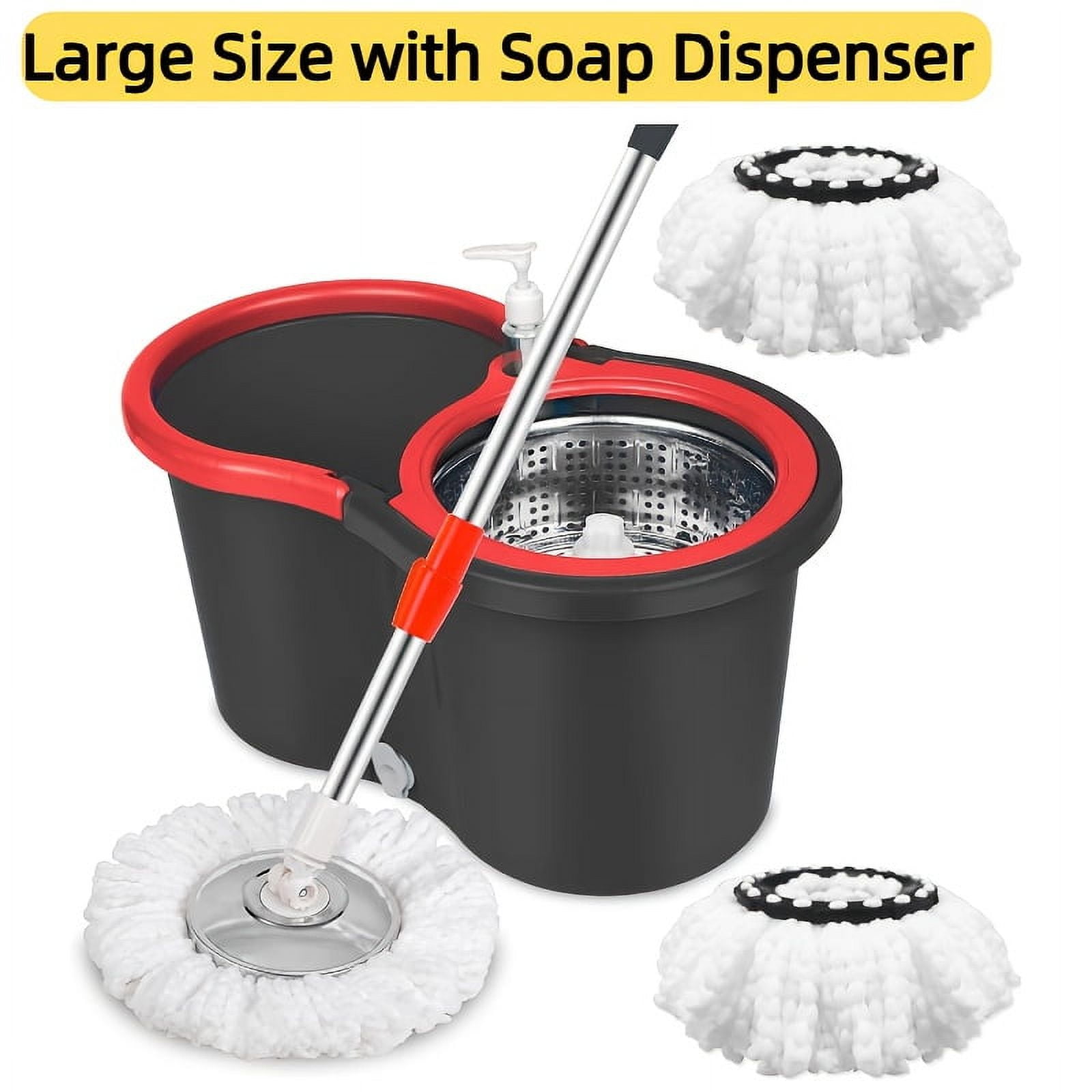 EasyWring Spin Mop and Bucket Set with Soap Dispenser - 360° Rotating ...