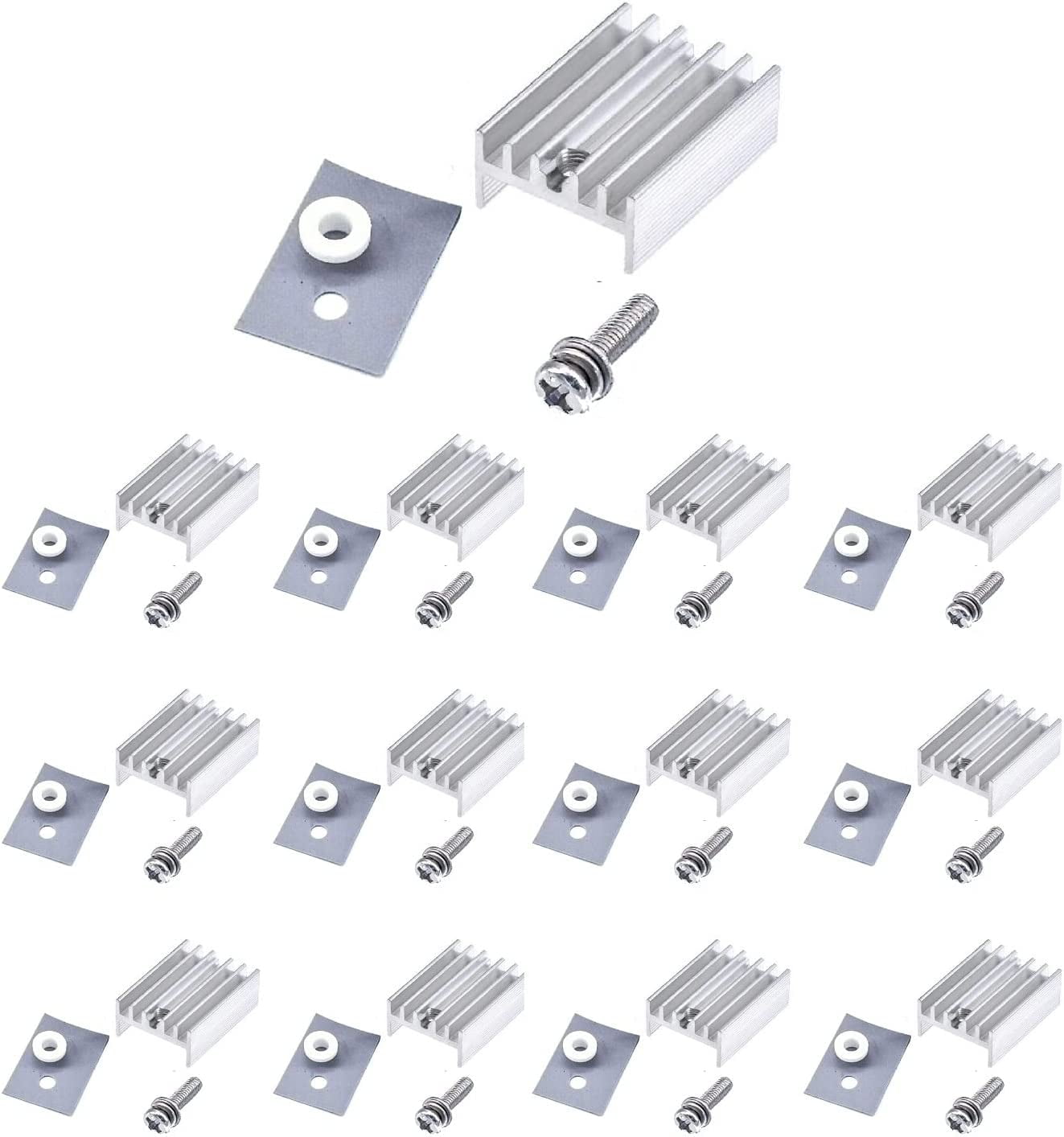 Easycargo 12 Packs TO-220 Heatsink + Insulator/Mounting Kits for LM317 ...