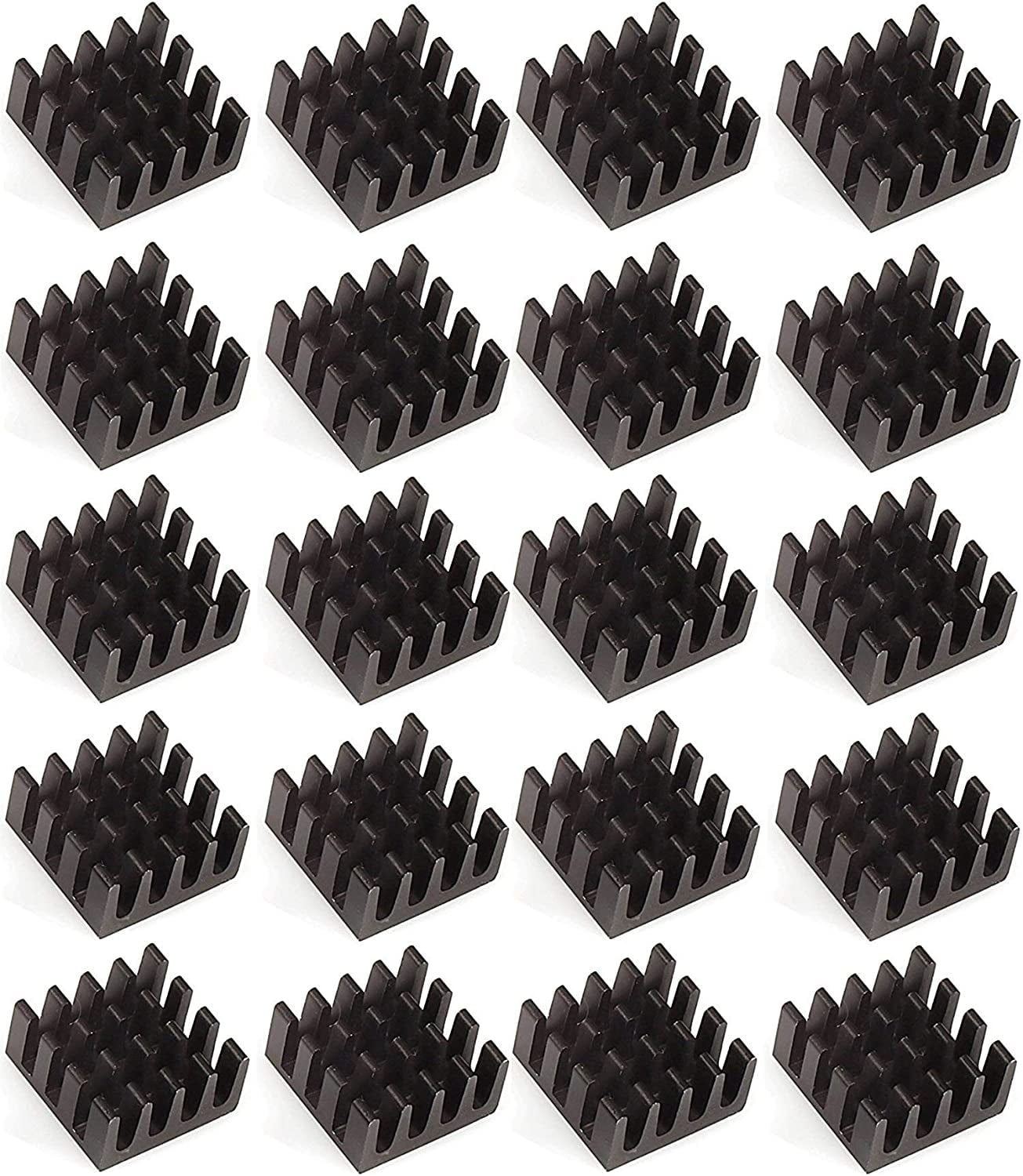 Easycargo 20pcs 14mm Heatsink 14x14x7mm, Black Anodized Aluminum Heat ...