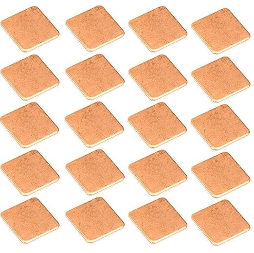 Easycargo 20pcs Heatsink Copper Pad Shims 15mmx15mm for cooling Laptop ...
