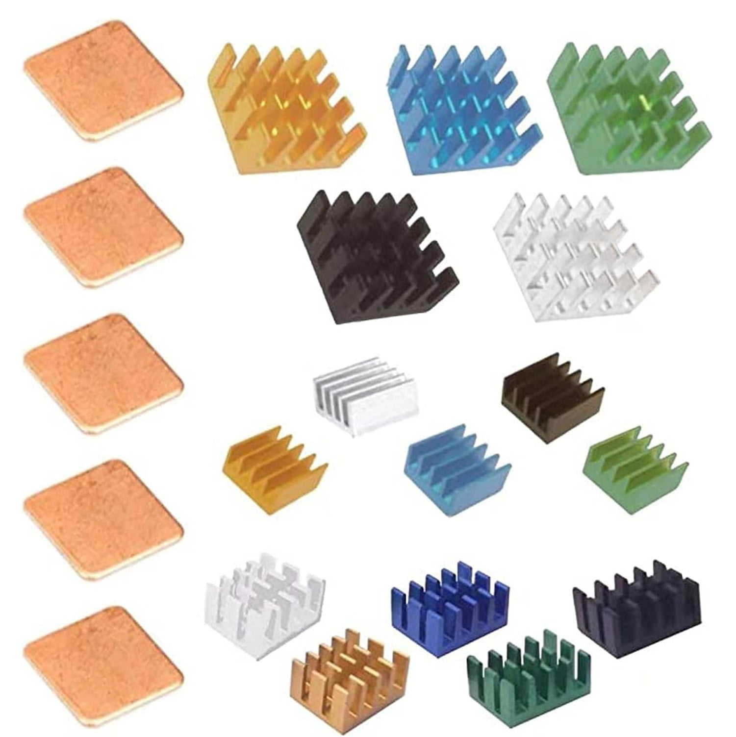 Easycargo 20pcs Raspberry Pi Heatsink Kit Aluminum + Copper + Thermal ...