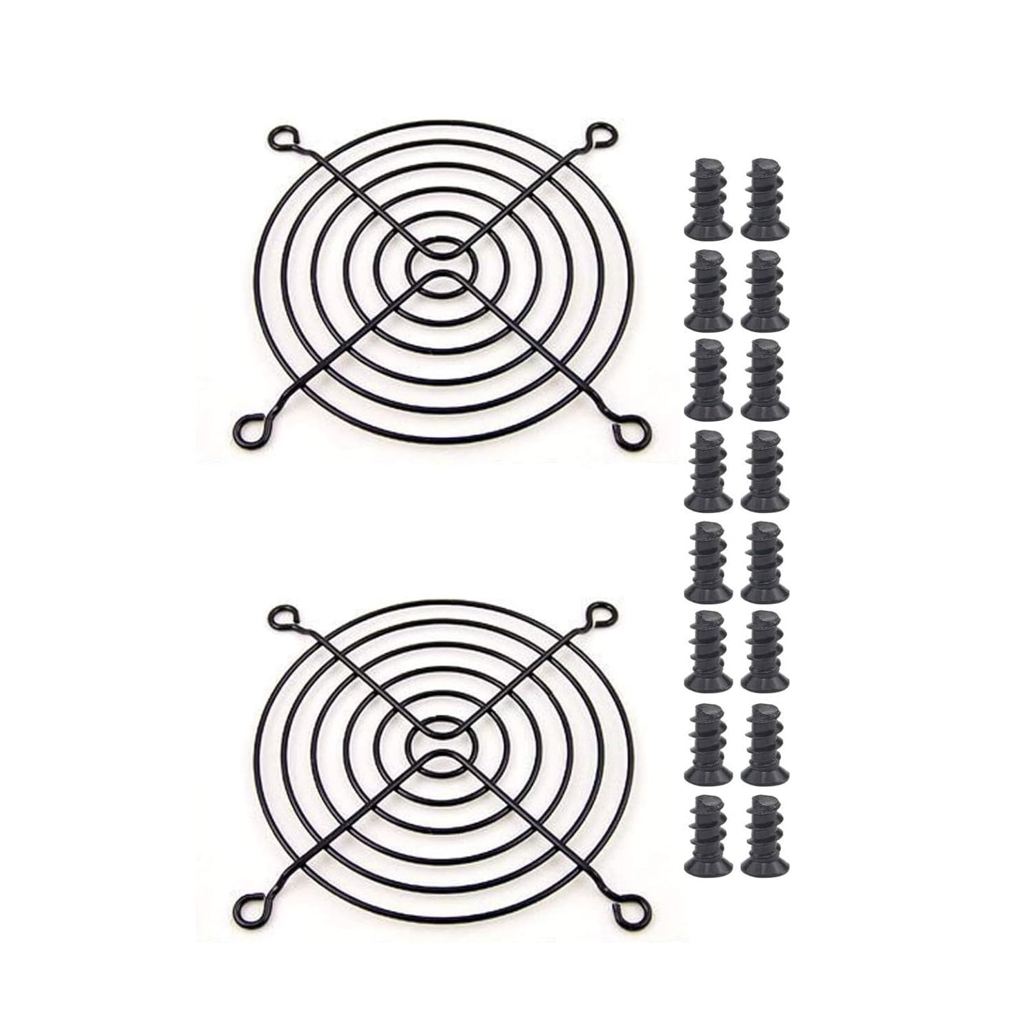 Easycargo 2pcs 92mm Fan Grill 92mm Guard Black with Screws (92mm ...