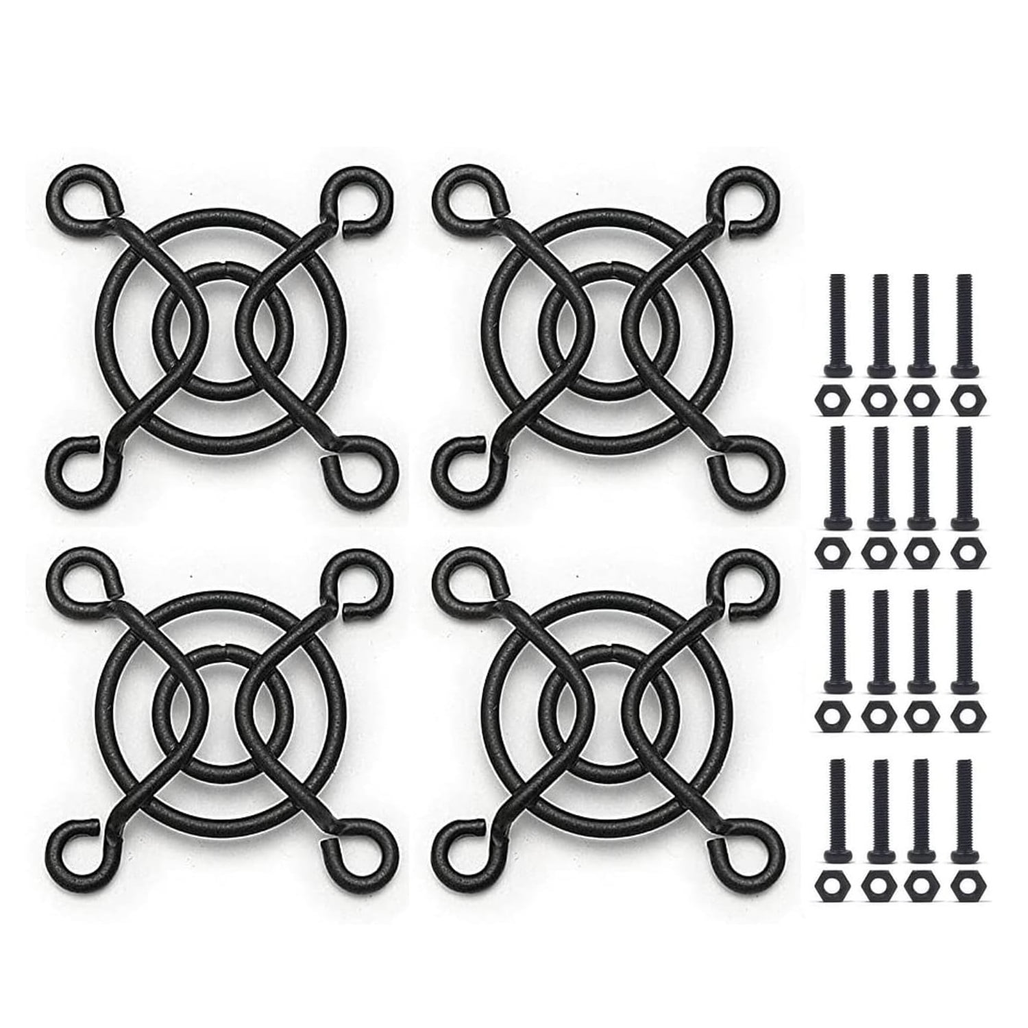 Easycargo 4pcs 25mm Fan Grill Guard Black with Screws + Nuts (4 Pack ...